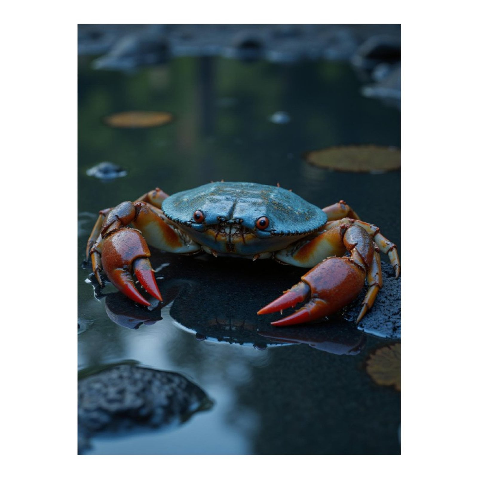 Diamond Art Kit for Adults, Vibrant Blue Crab Reflection Diamond ...