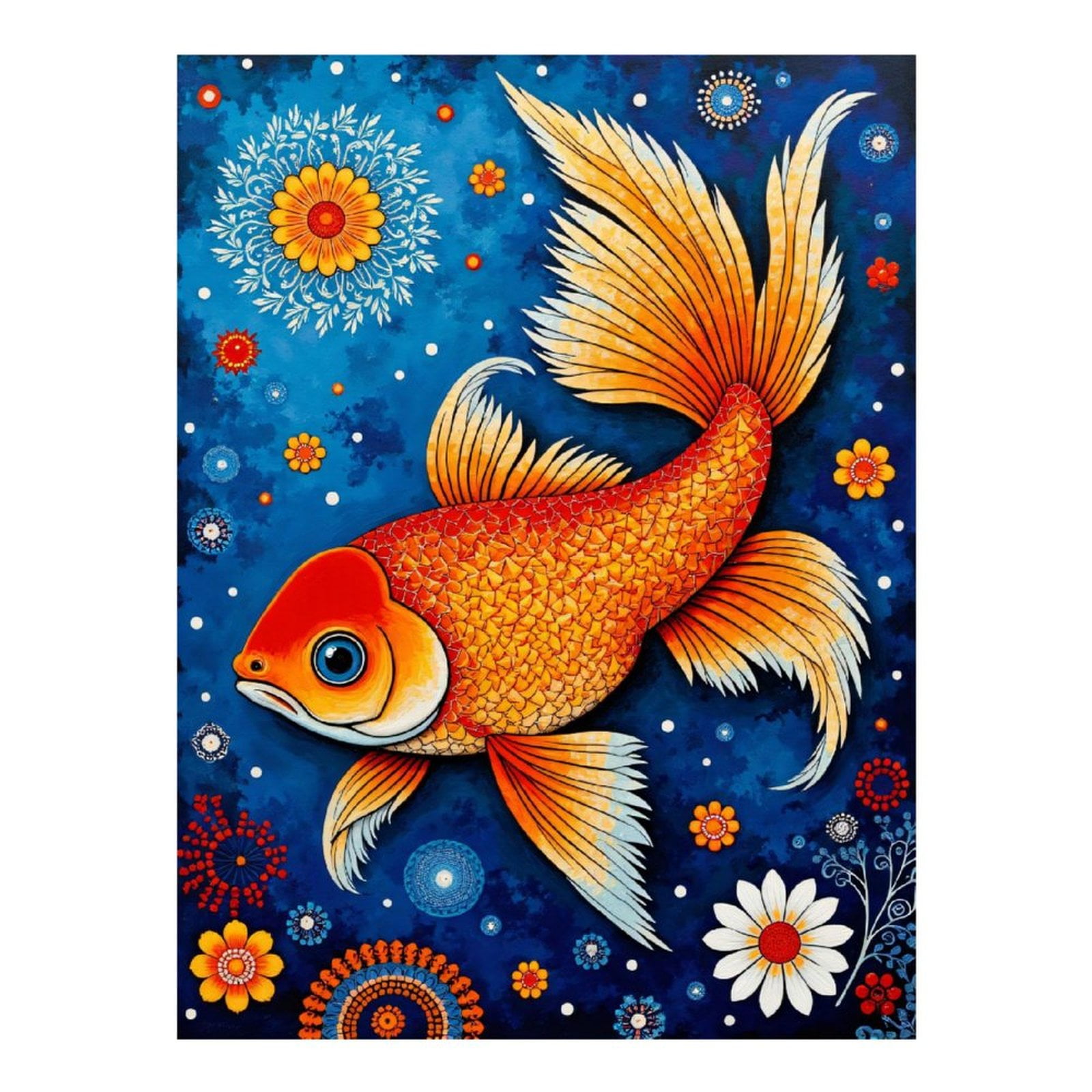 Diamond Art Kit for Adults, Vibrant Goldfish Fantasy Art Diamond ...