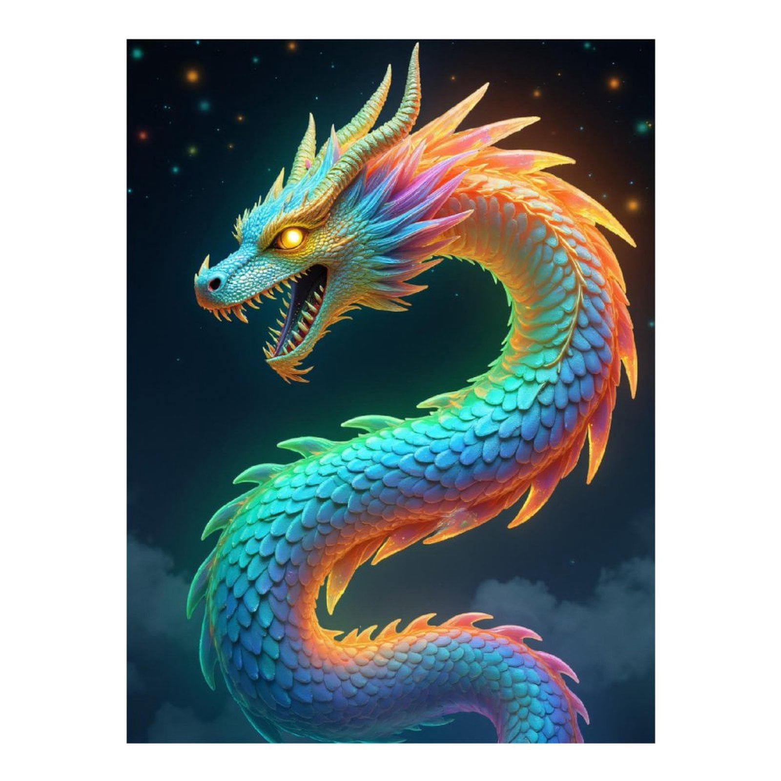 Diamond Art Kit for Adults, Vibrant Mystical Creature Sky Diamond ...
