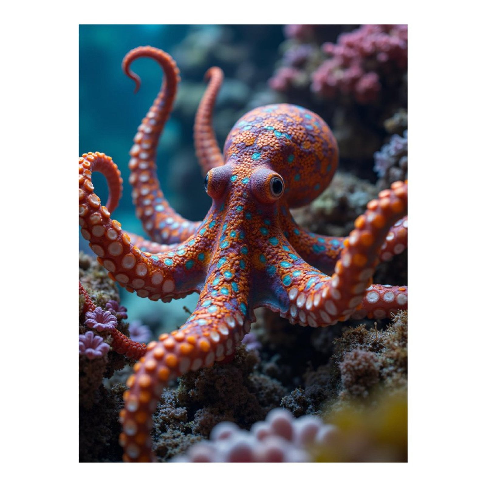 Diamond Art Kit for Adults, Vibrant Octopus Coral Reef Scene Diamond ...