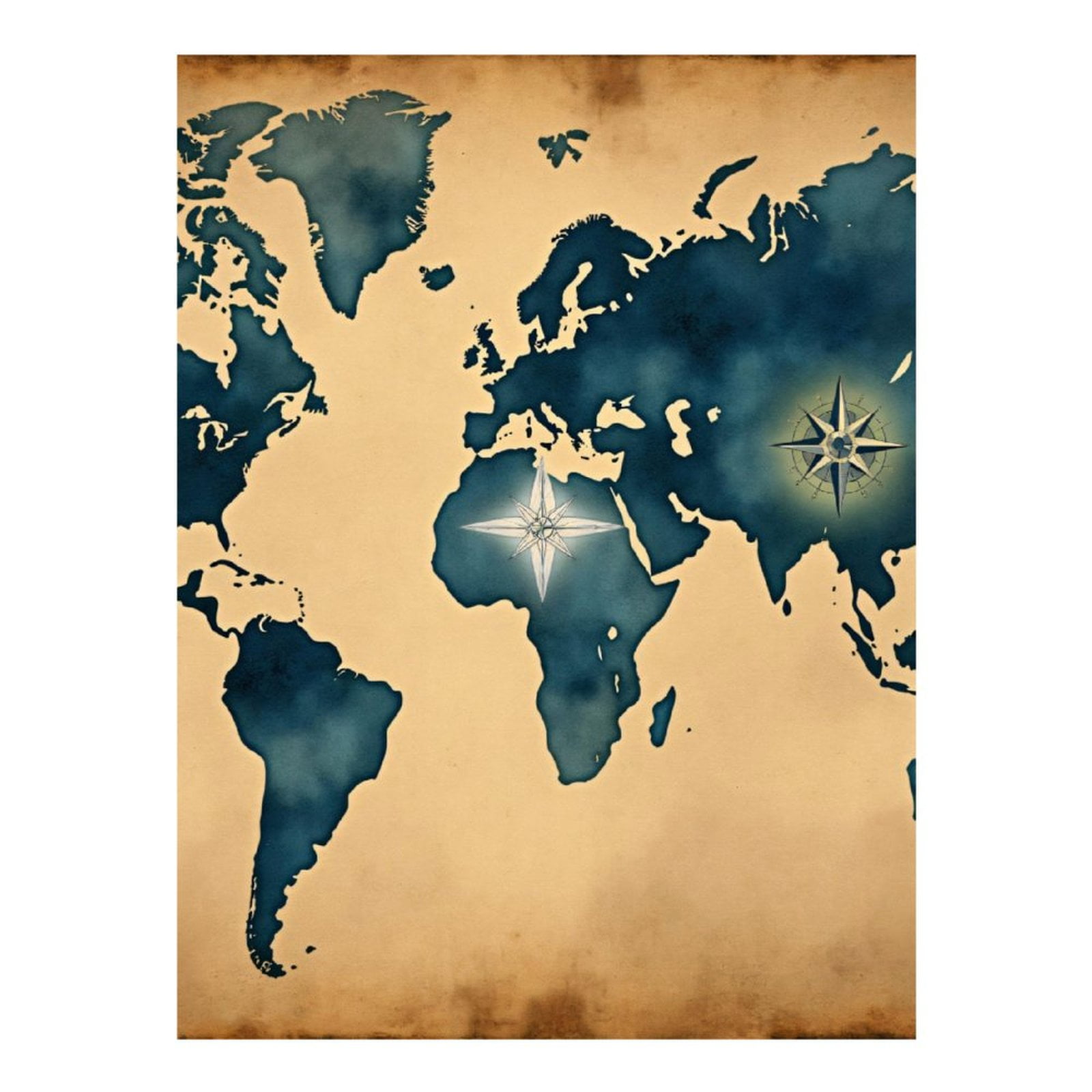 Diamond Art Kit for Adults, Vintage World Map Compass Art Diamond ...