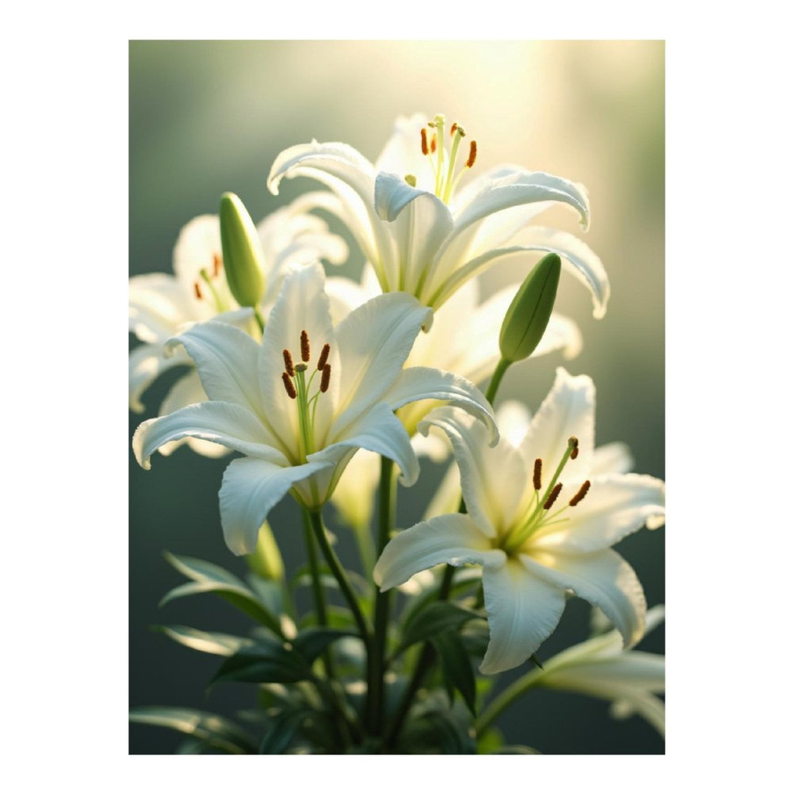 Diamond Art Kit for Adults, White Lilies Sunlit Morning Beauty Diamond Painting for Adults ...
