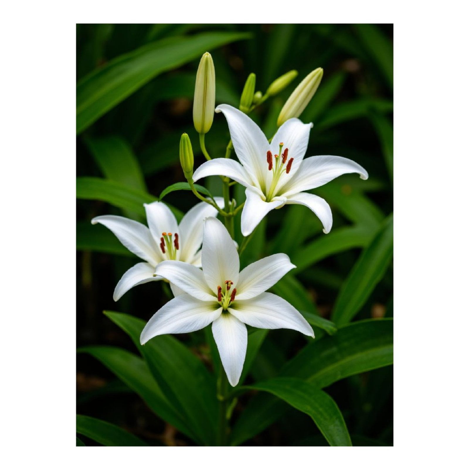 Diamond Art Kit for Adults, White Lily Blossoms In Garden Diamond Painting for Adults Beginners ...