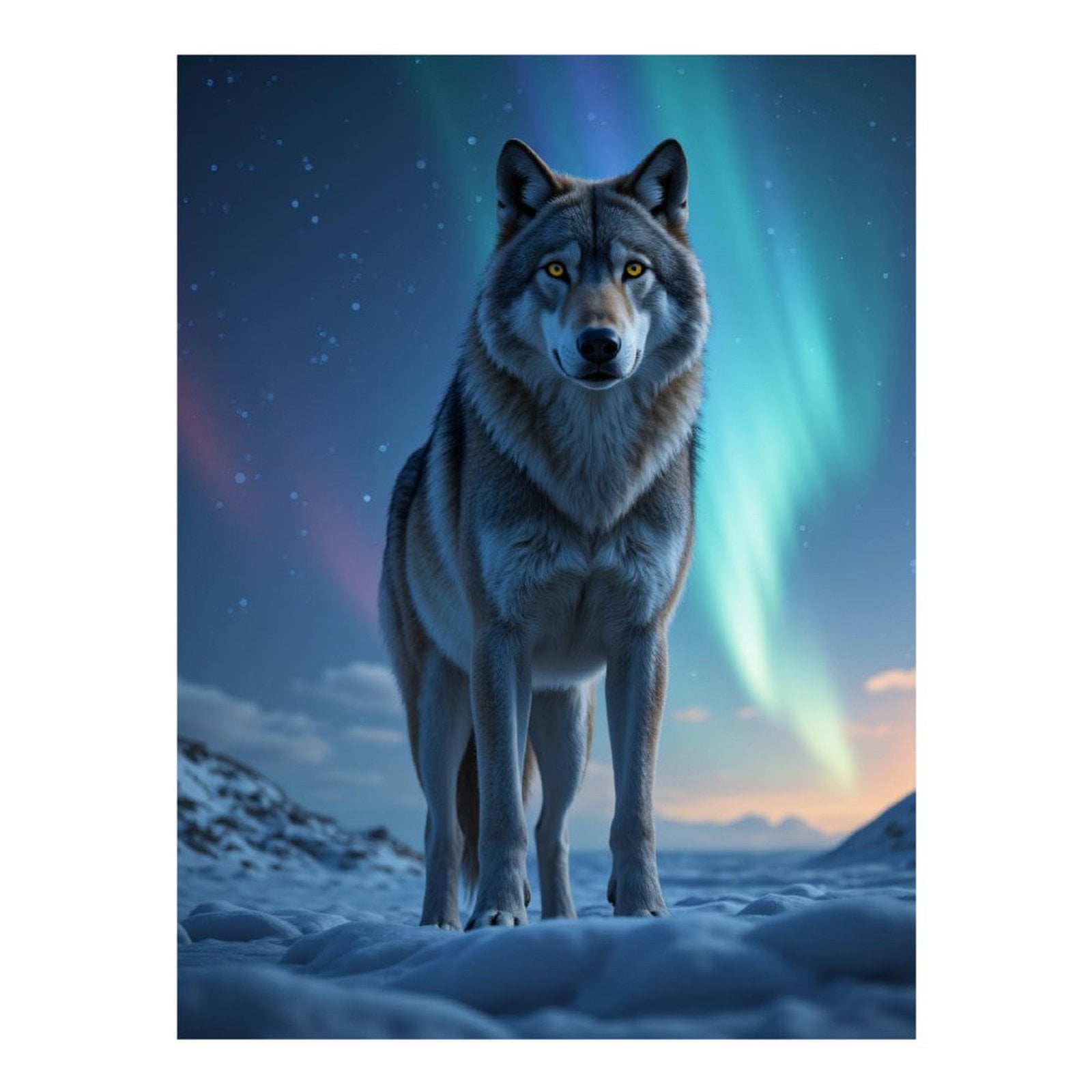 Diamond Art Kit for Adults, Wolf Aurora Arctic Landscape Diamond ...