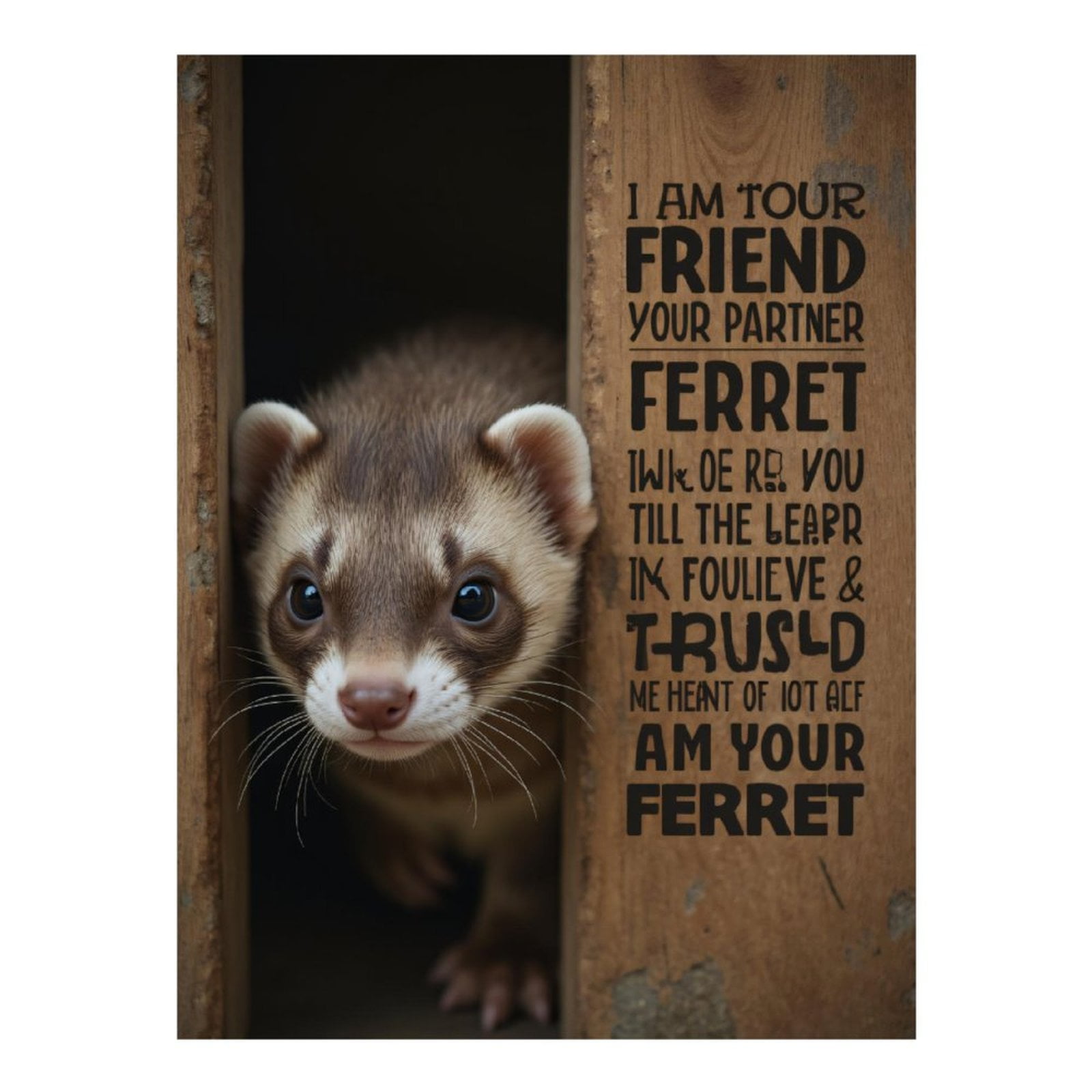 Diamond Art Kits for Adults - 5d Adorable Ferret Companion Text Art ...