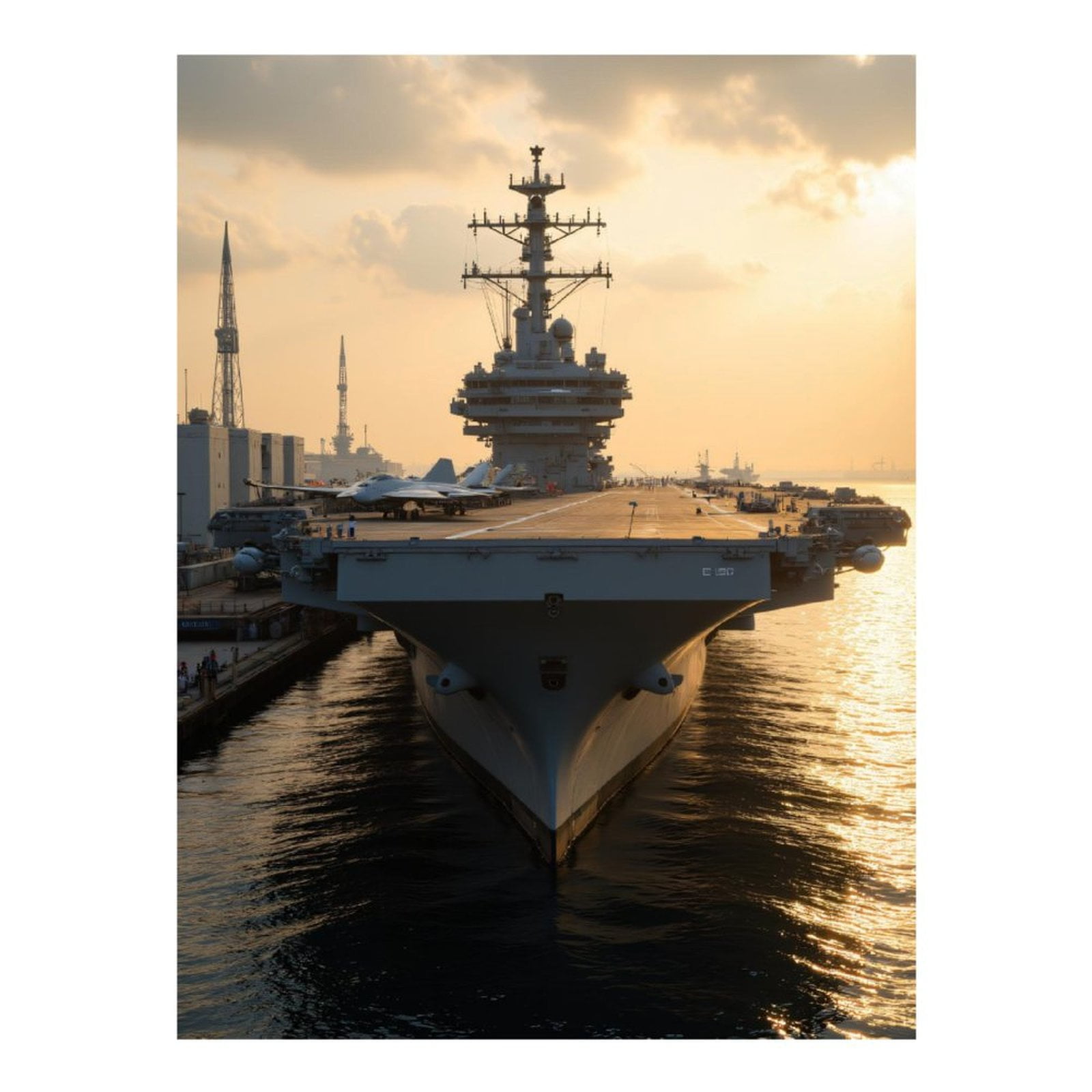 Diamond Art Kits for Adults - 5d Aircraft Carrier Sunset Docking ...