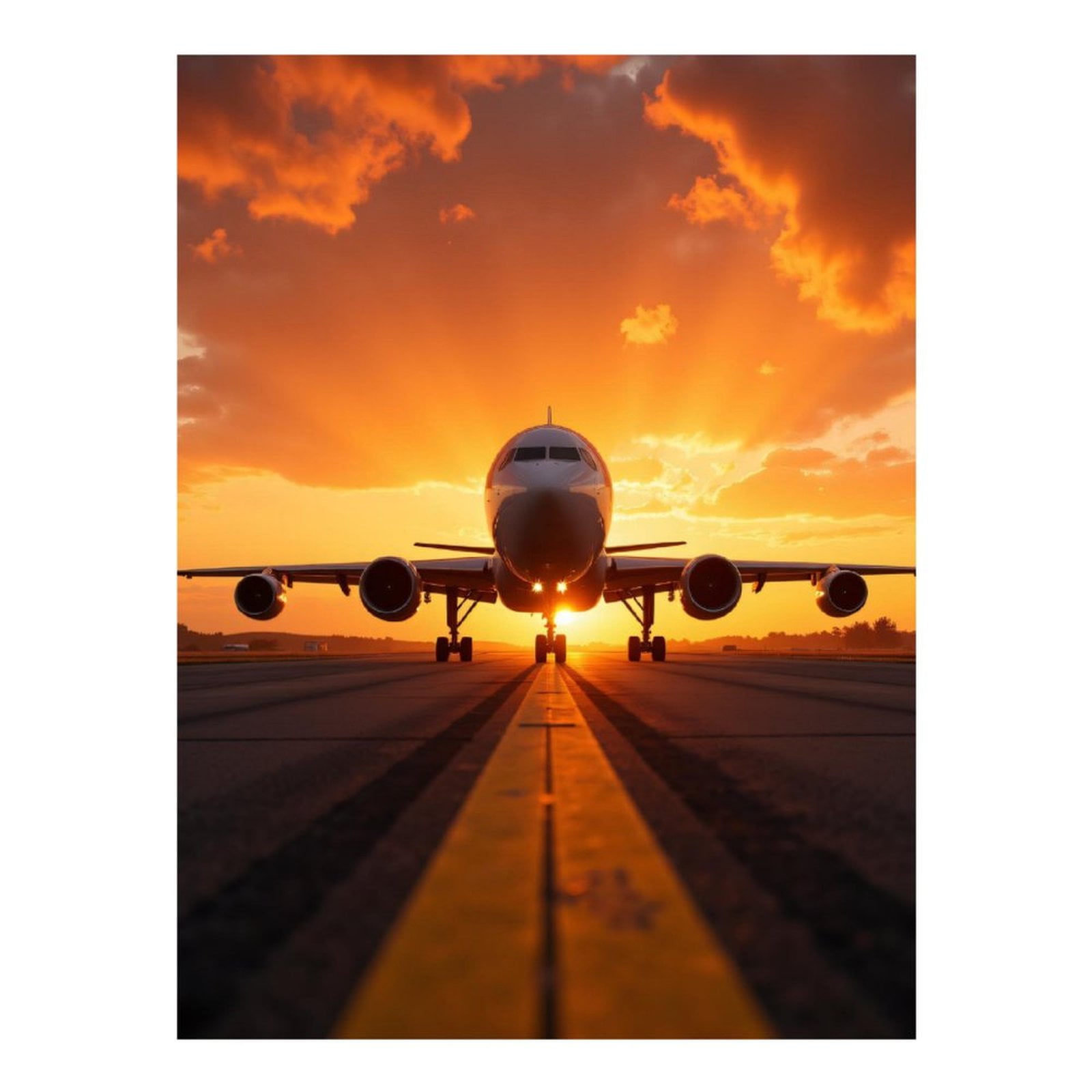 Diamond Art Kits for Adults - 5d Airplane Sunrise Runway Majestic ...