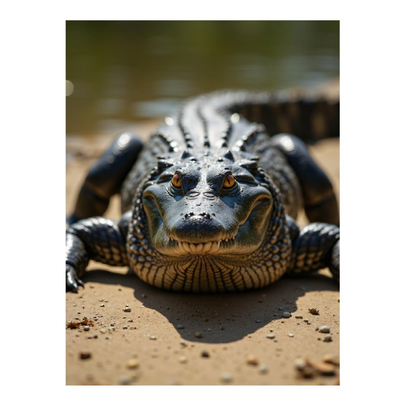 Diamond Art Kits for Adults - 5d Alligator Sunbathing Beach Scene ...