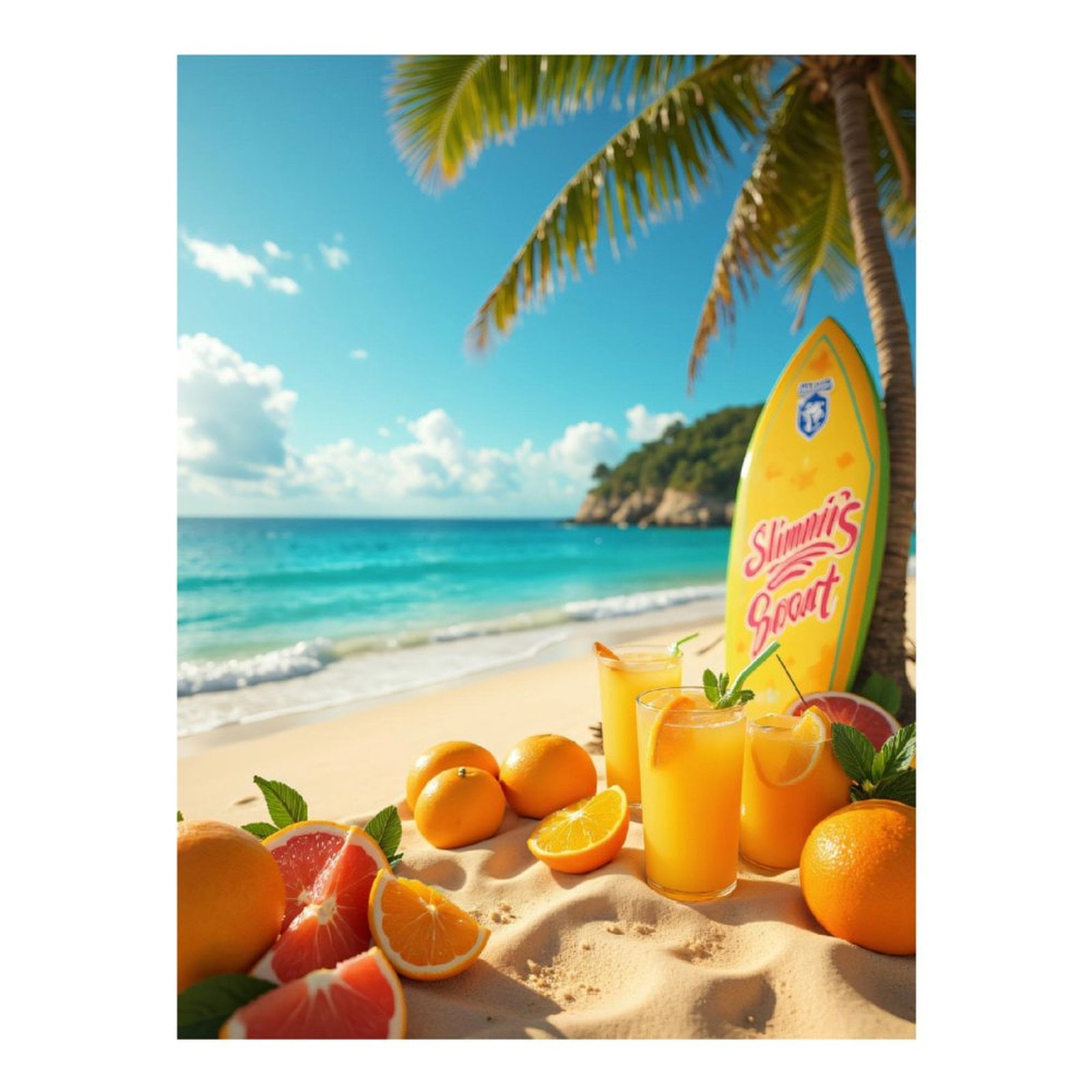 Diamond Art Kits for Adults - 5d Beach Citrus Refreshment Scene Diamond ...