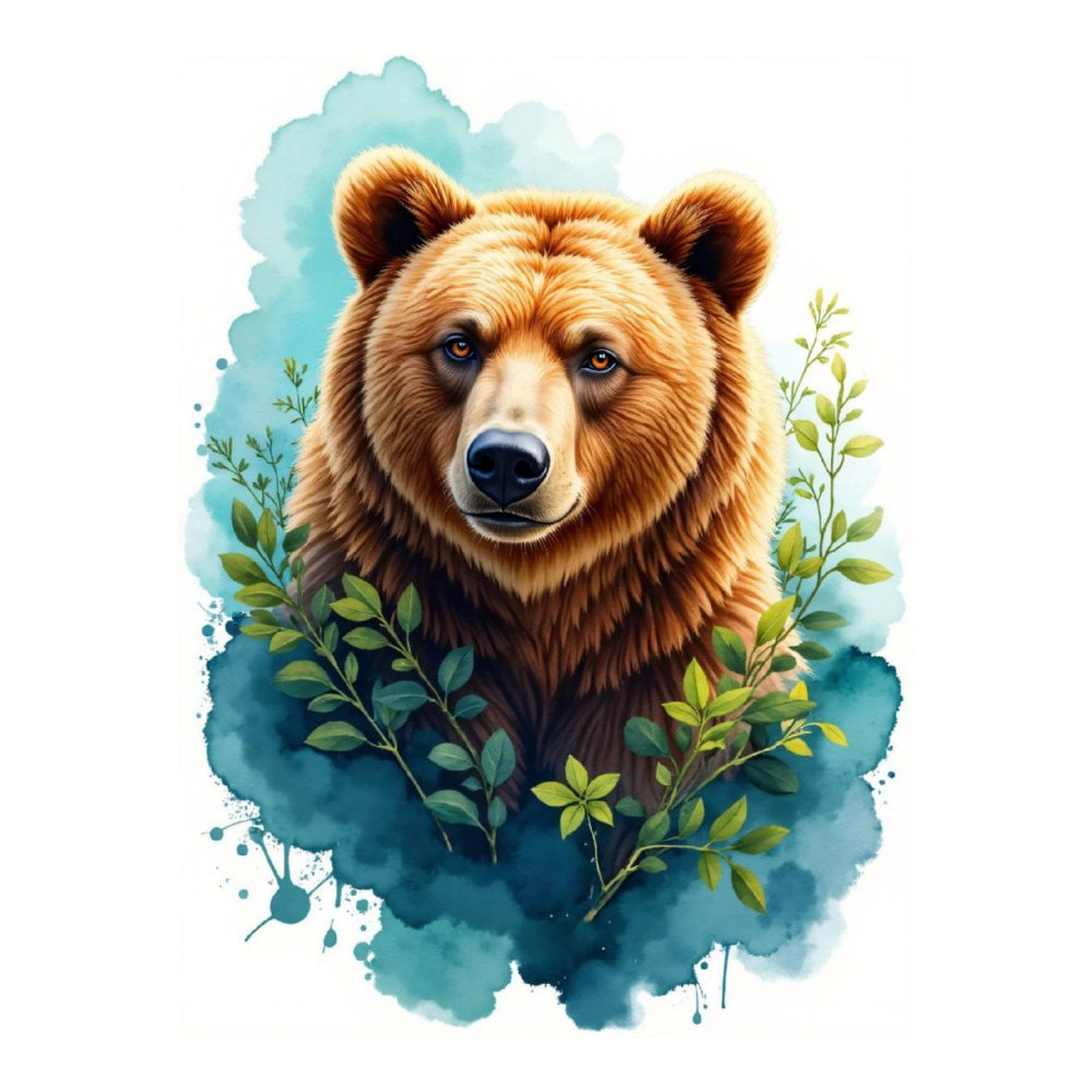 Diamond Art Kits for Adults - 5d Bear Watercolor Nature Portrait ...