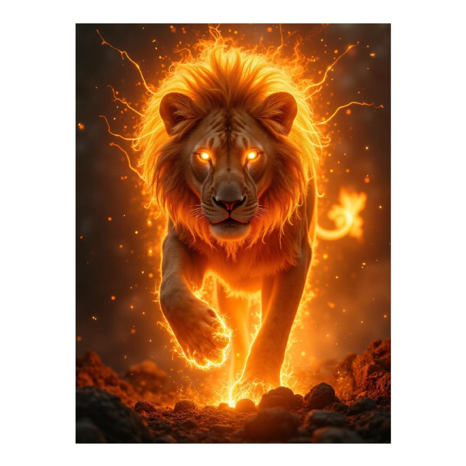 Diamond Art Kits for Adults - 5d Blazing Majestic Lion Energetic Roar ...