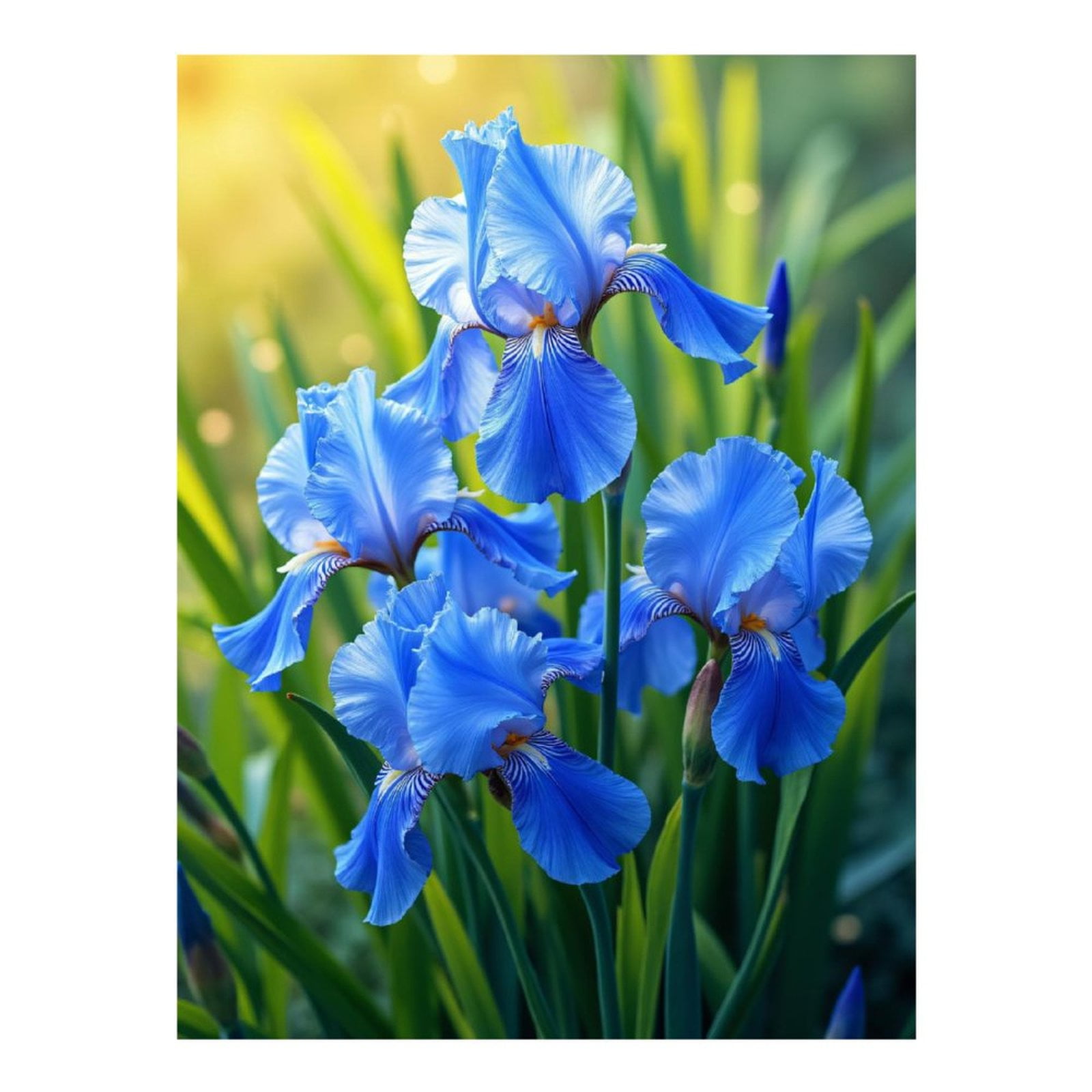 Diamond Art Kits for Adults - 5d Blue Iris Flowers Nature Scene Diamond ...