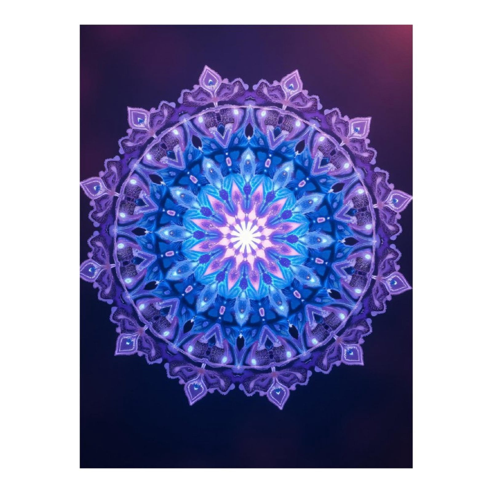 Diamond Art Kits for Adults - 5d Blue Purple Mandala Pattern Glow ...