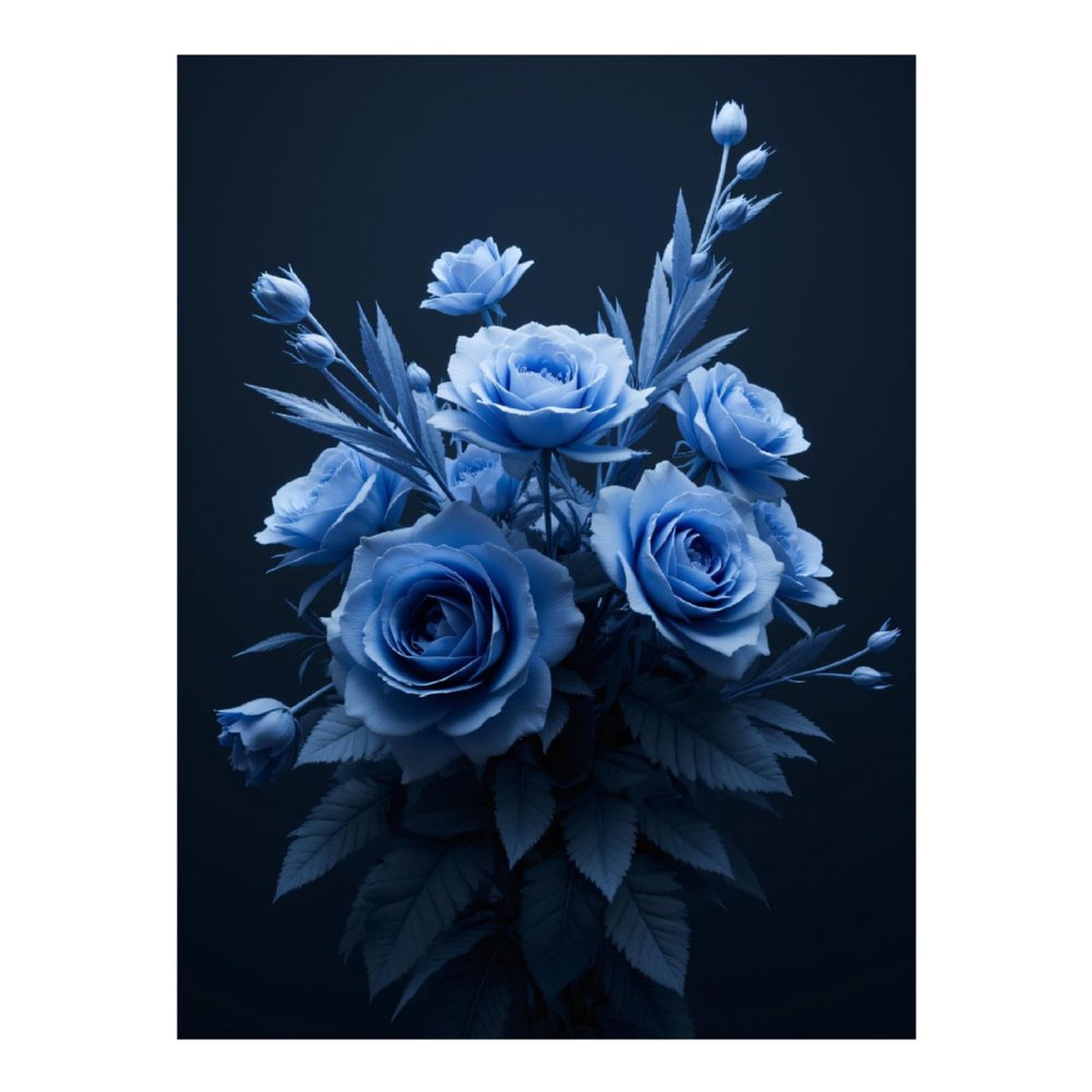 Diamond Art Kits for Adults - 5d Blue Roses Elegant Bouquet Diamond ...