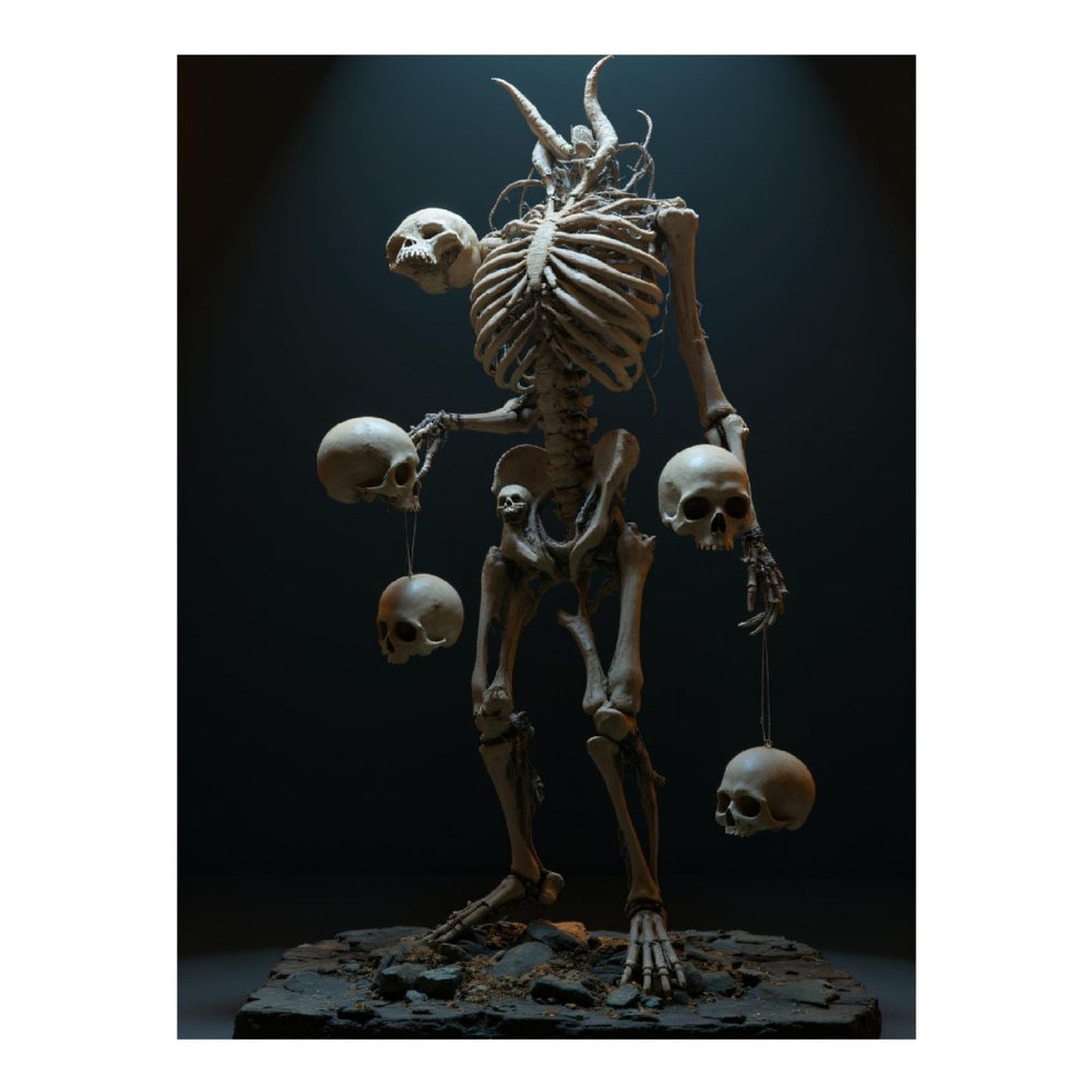 Diamond Art Kits for Adults - 5d Bones Skeleton Holding Skulls Diamond ...