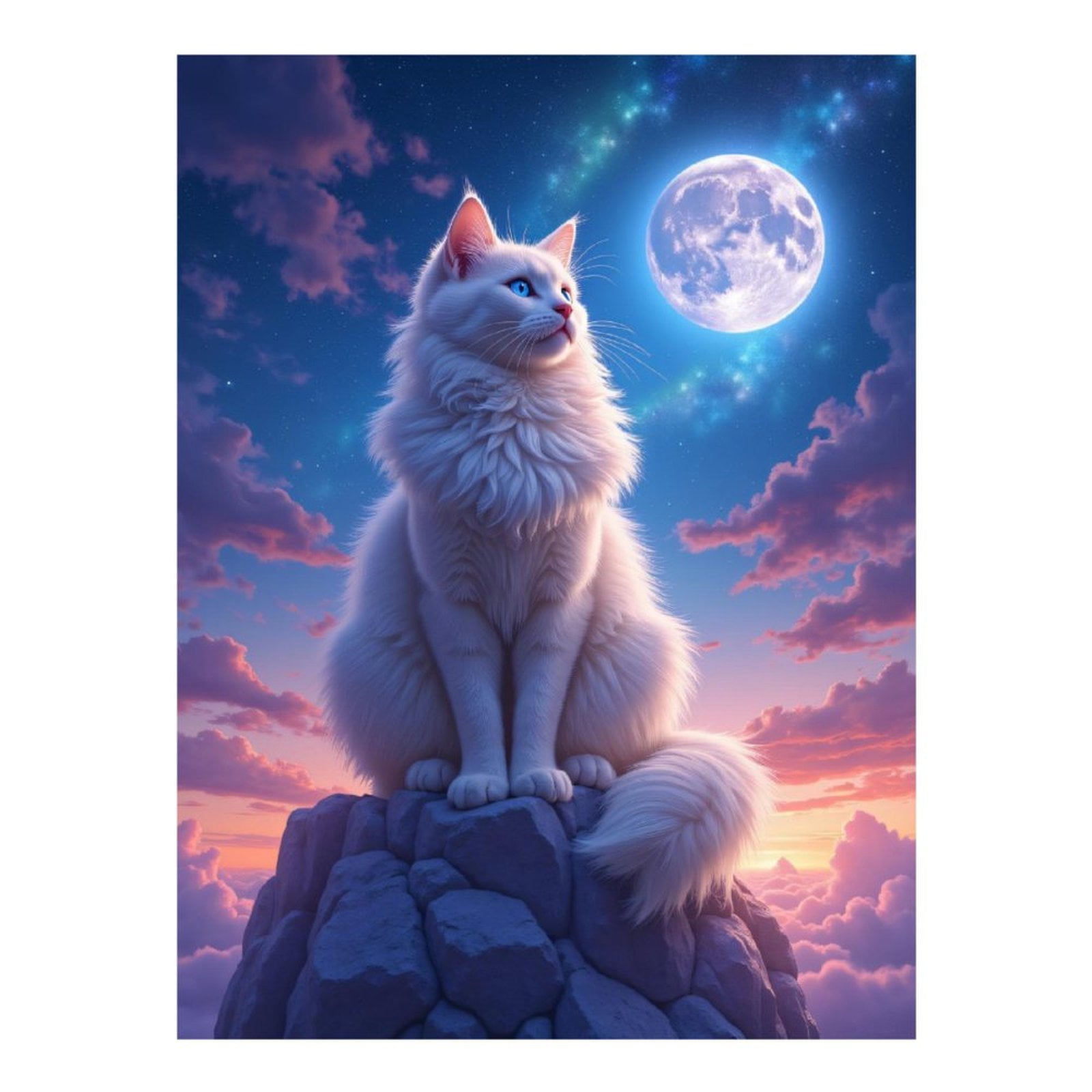 Diamond Art Kits for Adults - 5d Cat Moonlight Majestic Sky Scene ...