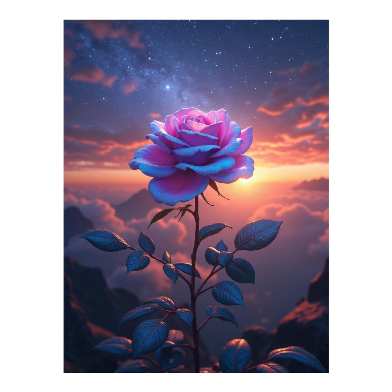 Diamond Art Kits for Adults - 5d Celestial Rose At Sky Diamond Painting ...