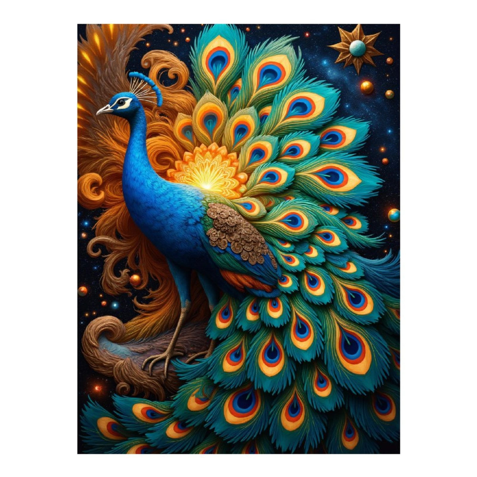Diamond Art Kits for Adults - 5d Colorful Majestic Bird Galactic ...