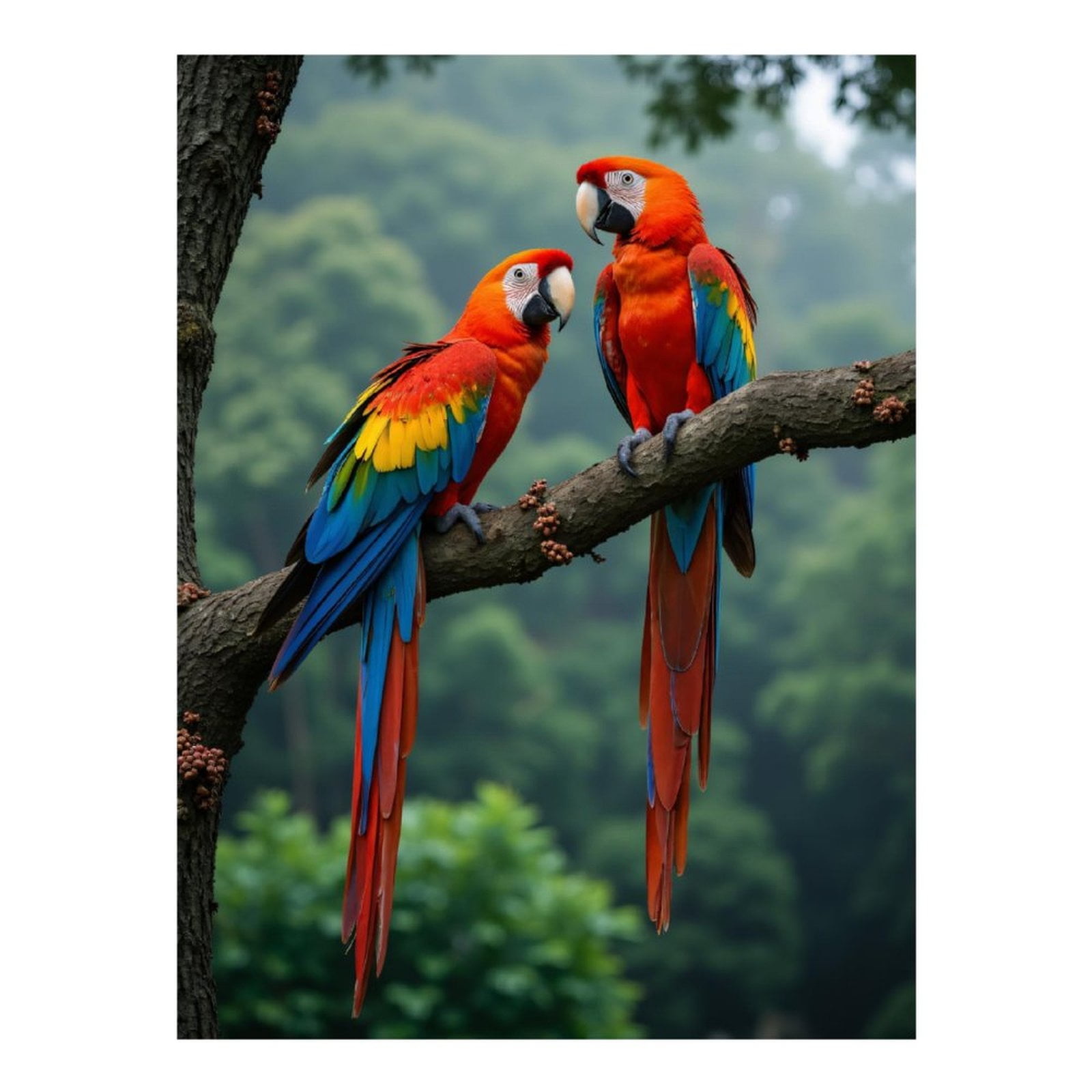 Diamond Art Kits for Adults - 5d Colorful Parrots On Tree Branch ...