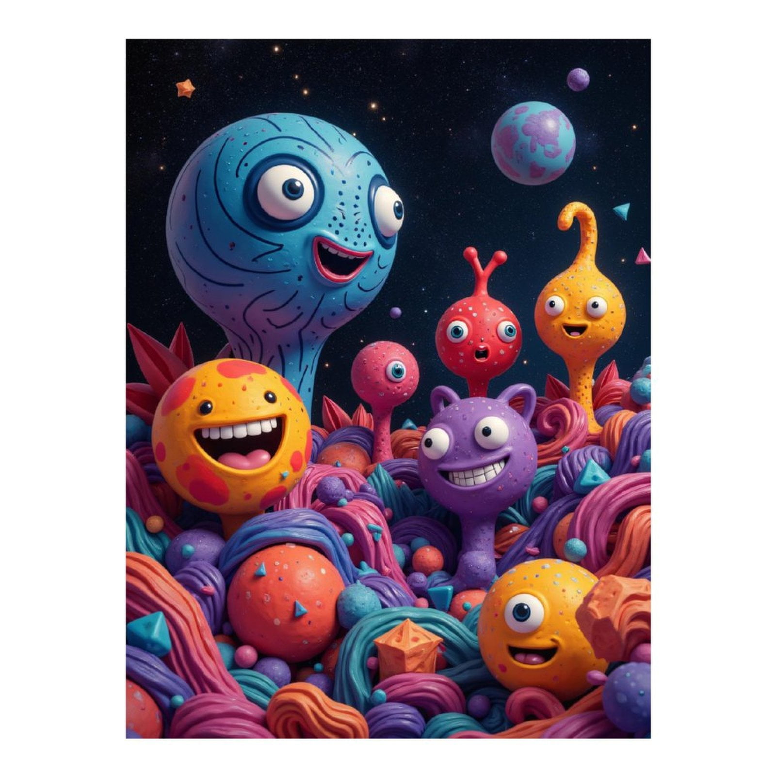 Diamond Art Kits for Adults - 5d Colorful Space Creatures Fantasy Scene ...