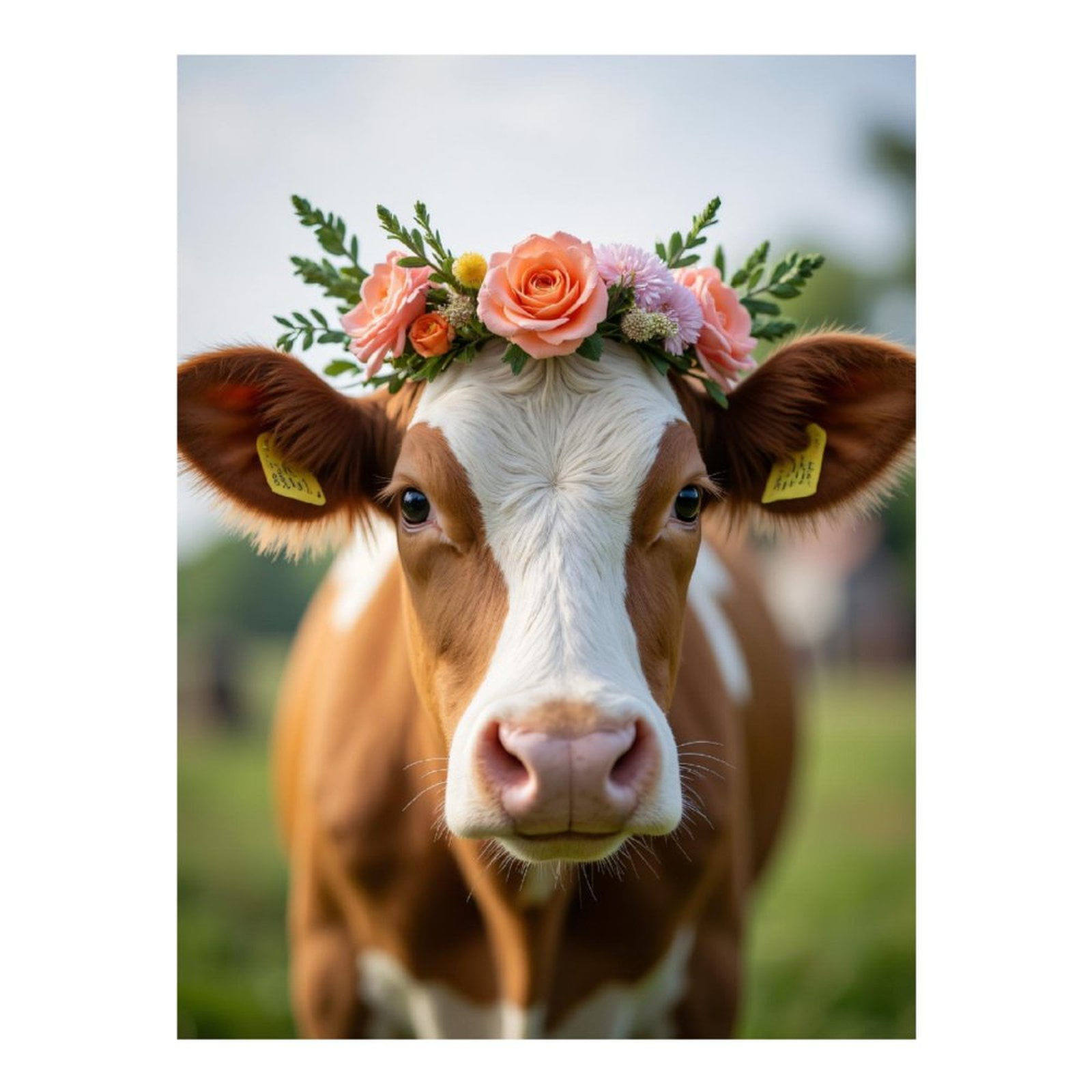 Diamond Art Kits for Adults - 5d Cow Flower Crown Pasture Beauty ...