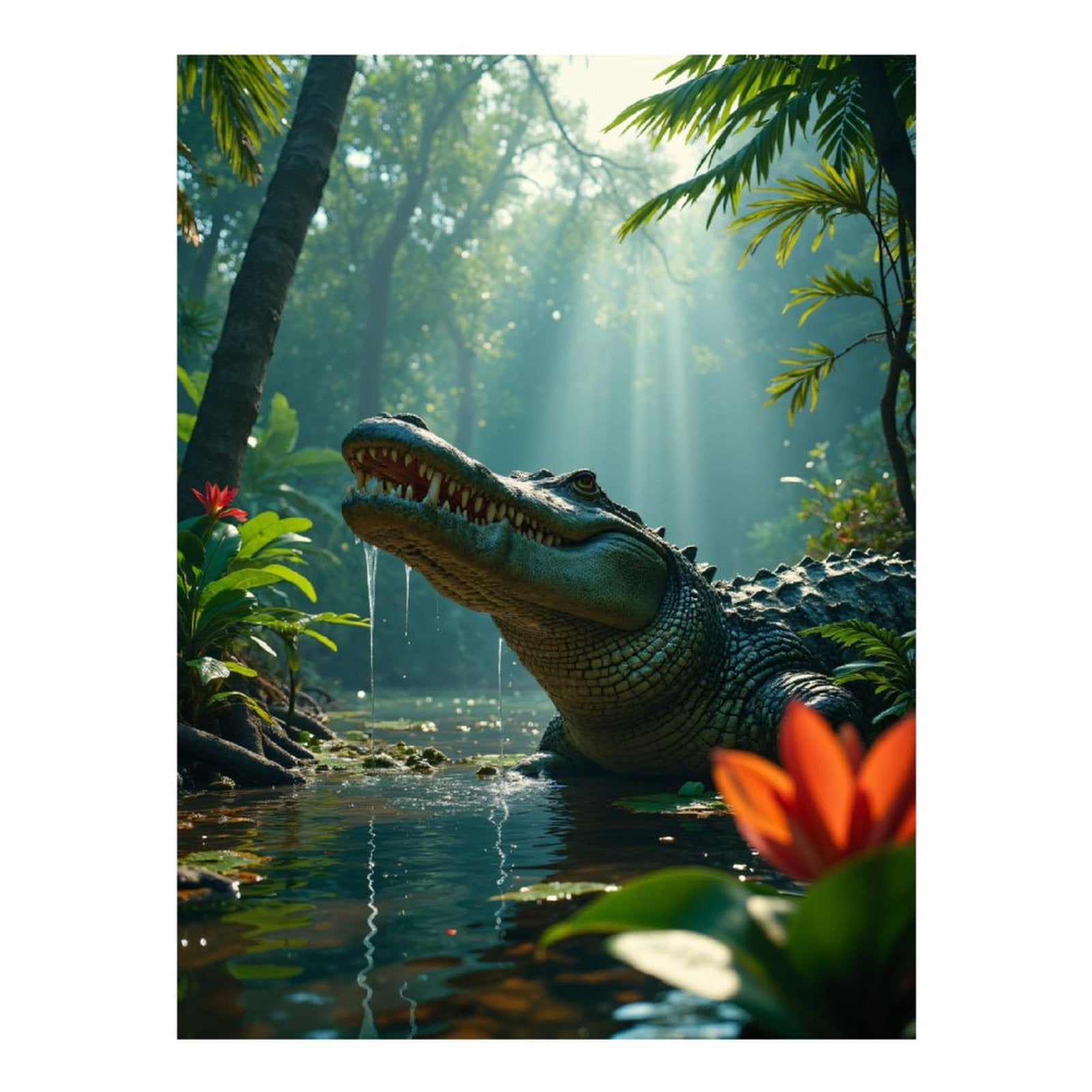 Diamond Art Kits for Adults - 5d Crocodile Jungle Sunlight Scene ...