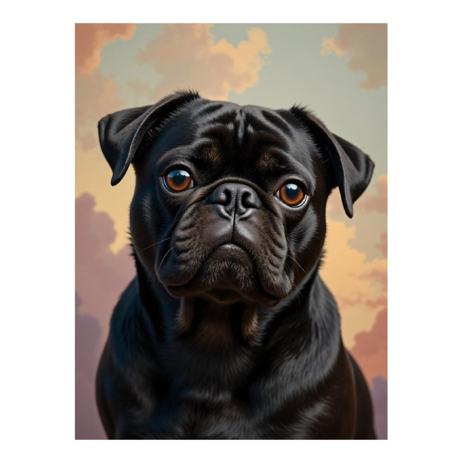 Diamond Art Kits for Adults - 5d Cute Pug Portrait Sky Background ...