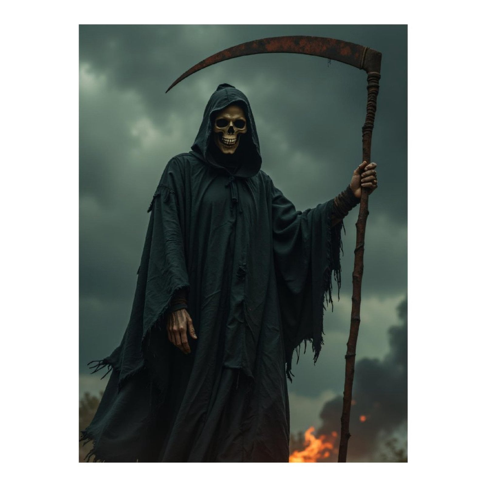 Diamond Art Kits for Adults - 5d Dark Cloaked Figure Holding Scythe ...