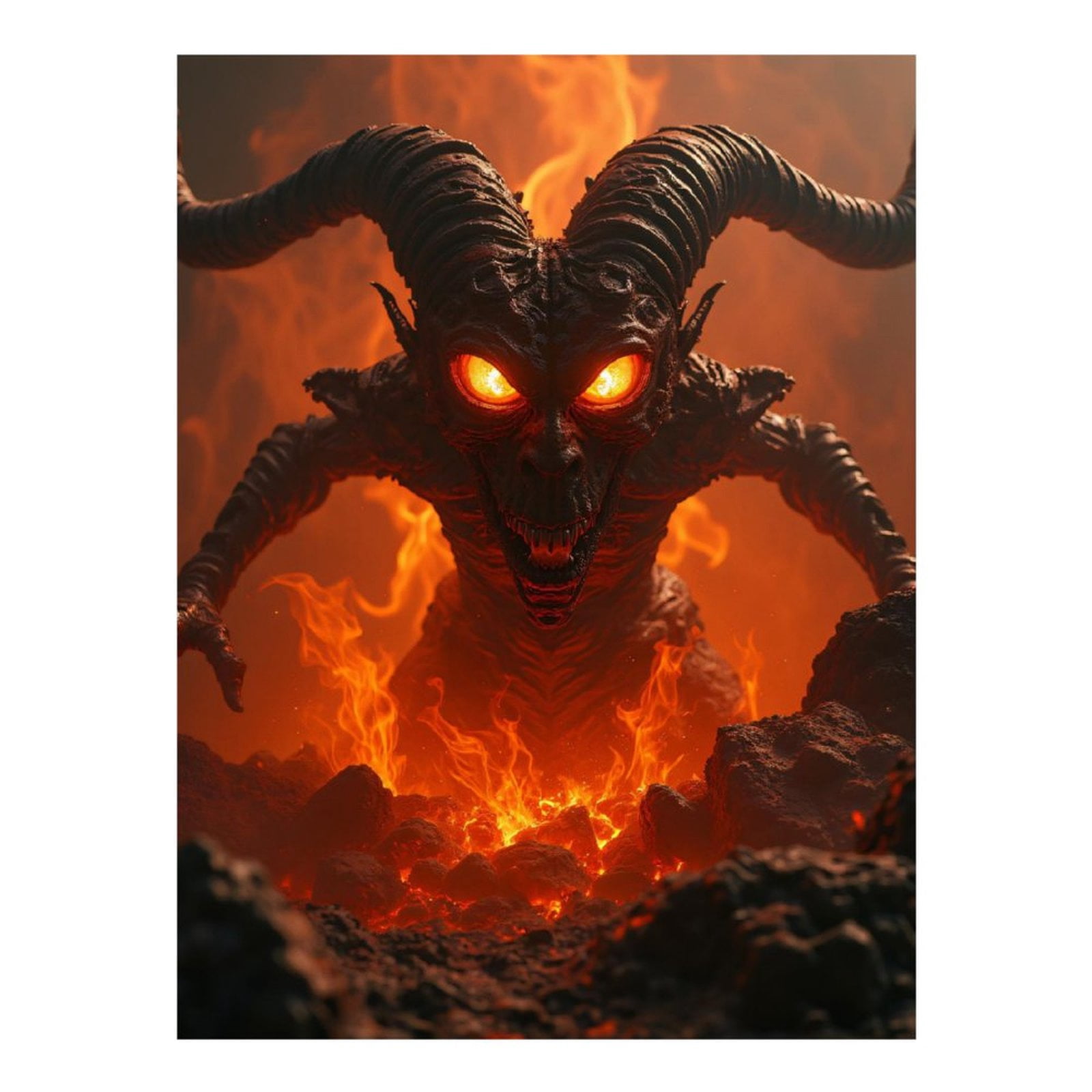 Diamond Art Kits for Adults - 5d Demonic Creature Flames Erupting Lava ...