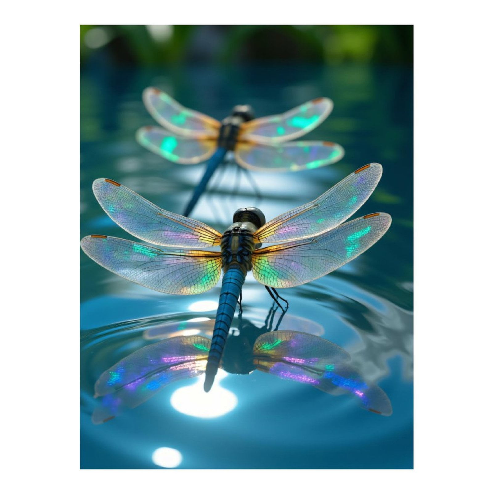 Diamond Art Kits for Adults - 5d Dragonflies Reflections Water Wings Diamond Painting for Adults ...