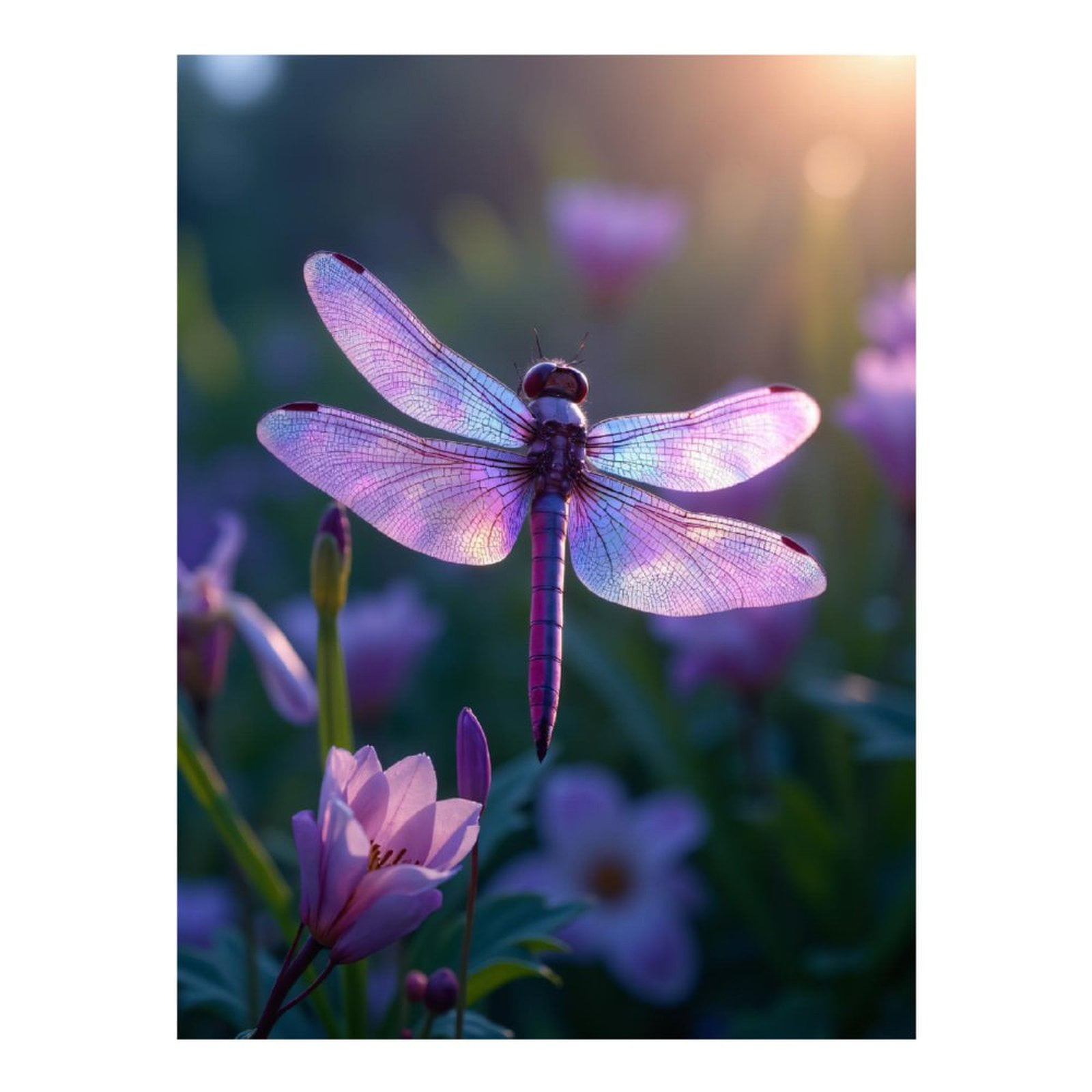 Diamond Art Kits for Adults - 5d Dragonfly Radiant Wings Flowers ...