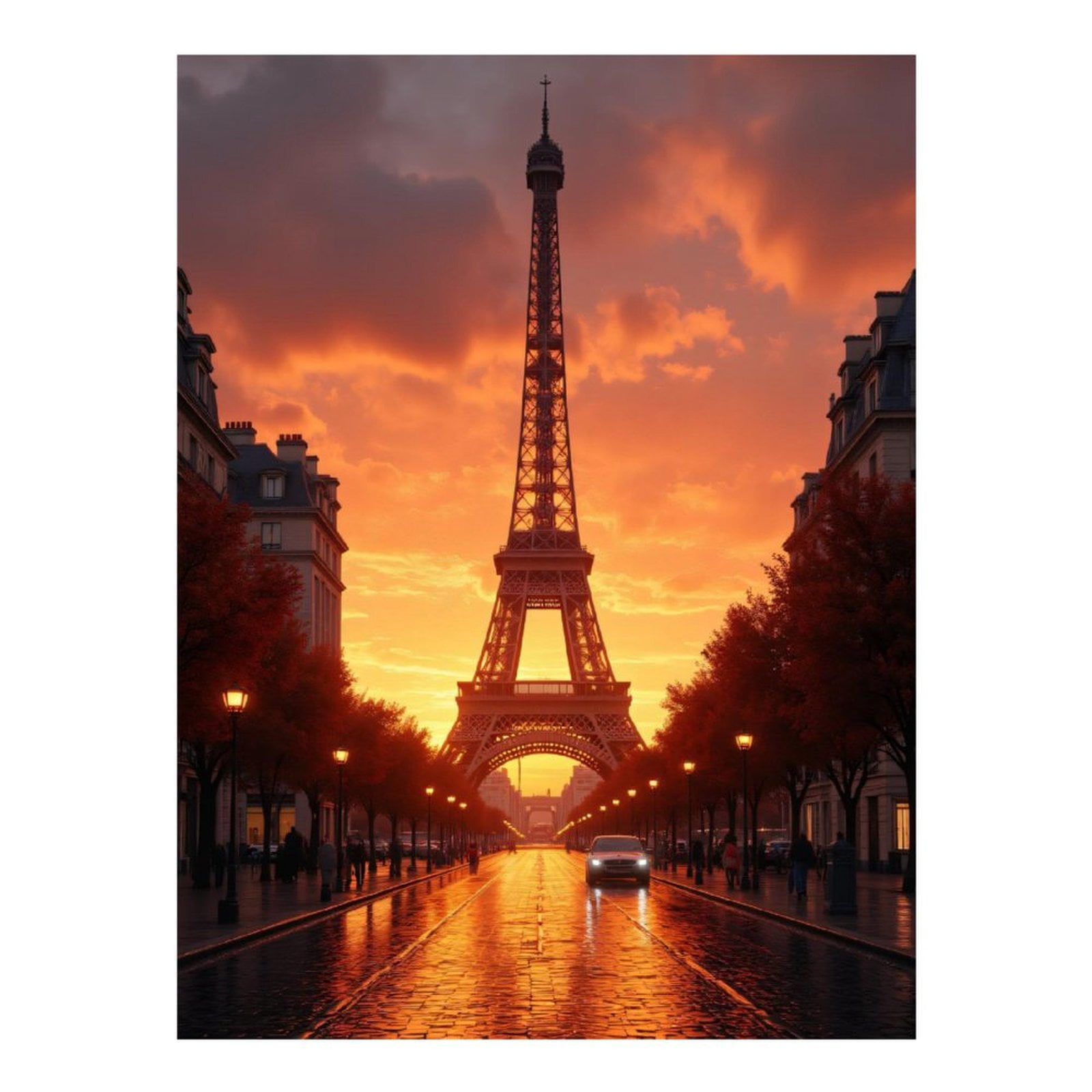 Diamond Art Kits for Adults - 5d Eiffel Tower Sunset Street View ...