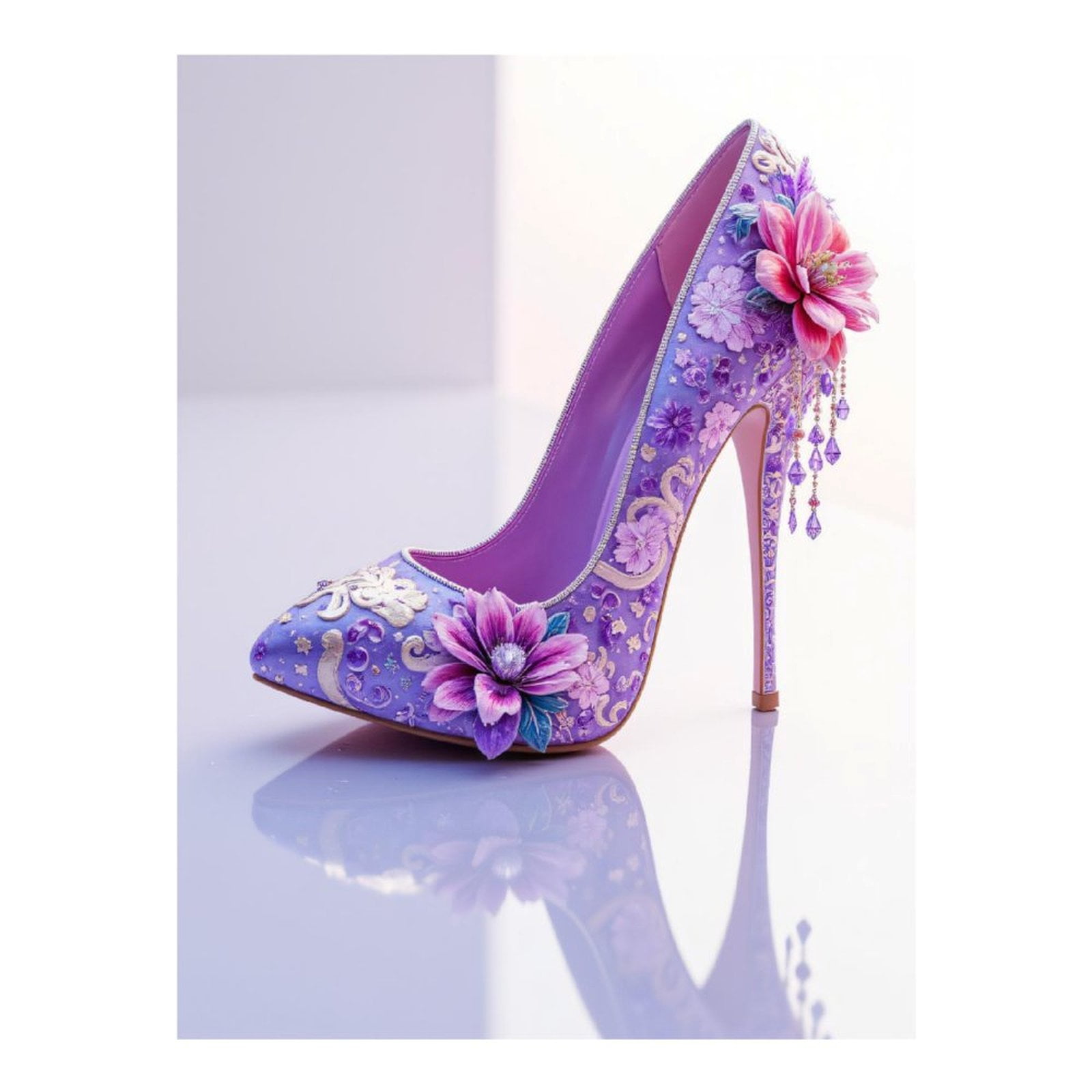 Diamond Art Kits for Adults - 5d Elegant Purple Floral Stiletto Diamond ...