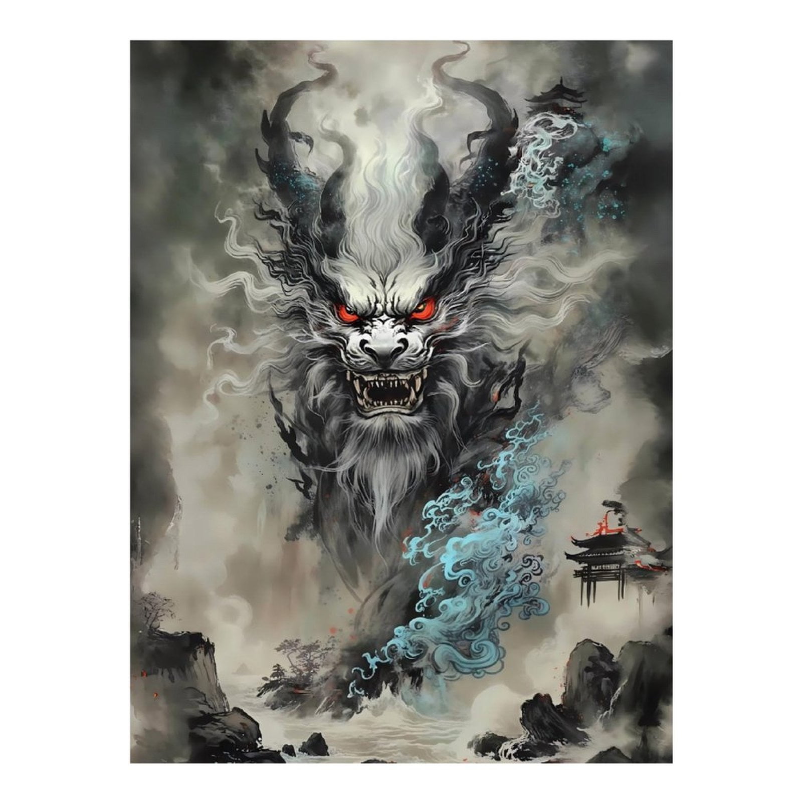 Diamond Art Kits for Adults - 5d Epic Mythical Dragon Illustration ...