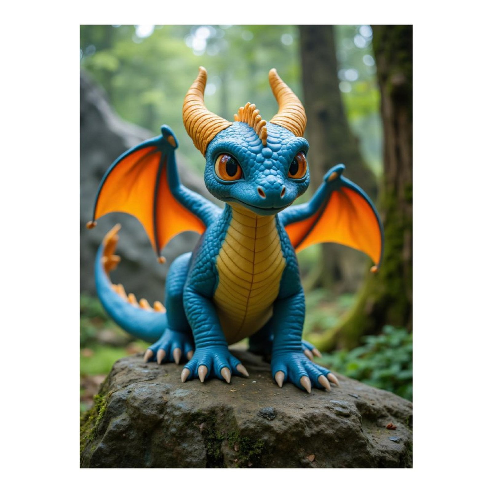 Diamond Art Kits for Adults - 5d Fantasy Blue Dragon In Forest Diamond ...