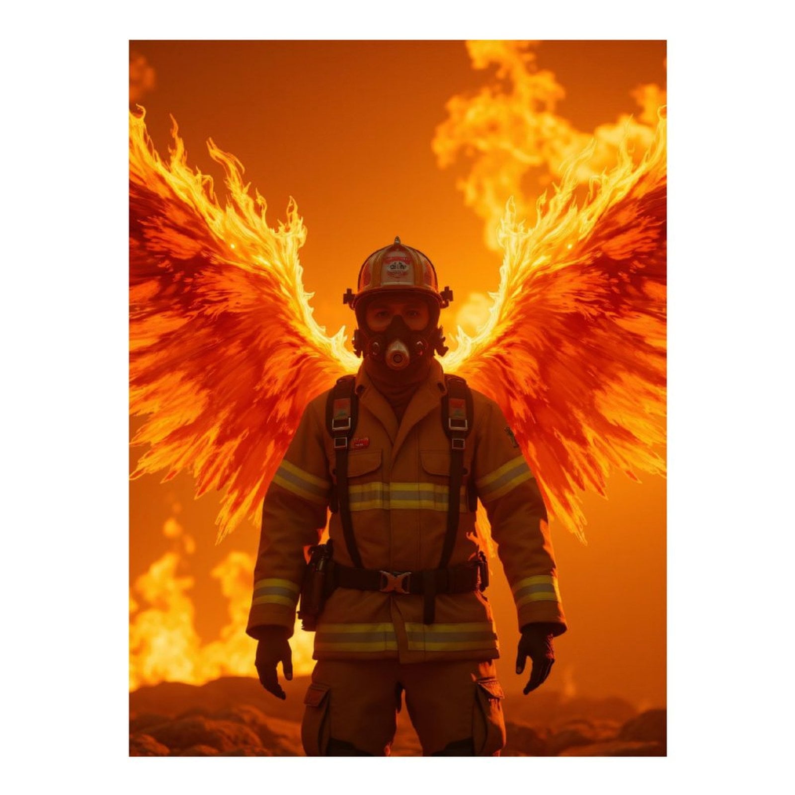 Diamond Art Kits for Adults - 5d Firefighter Angelic Blaze Hero Diamond ...