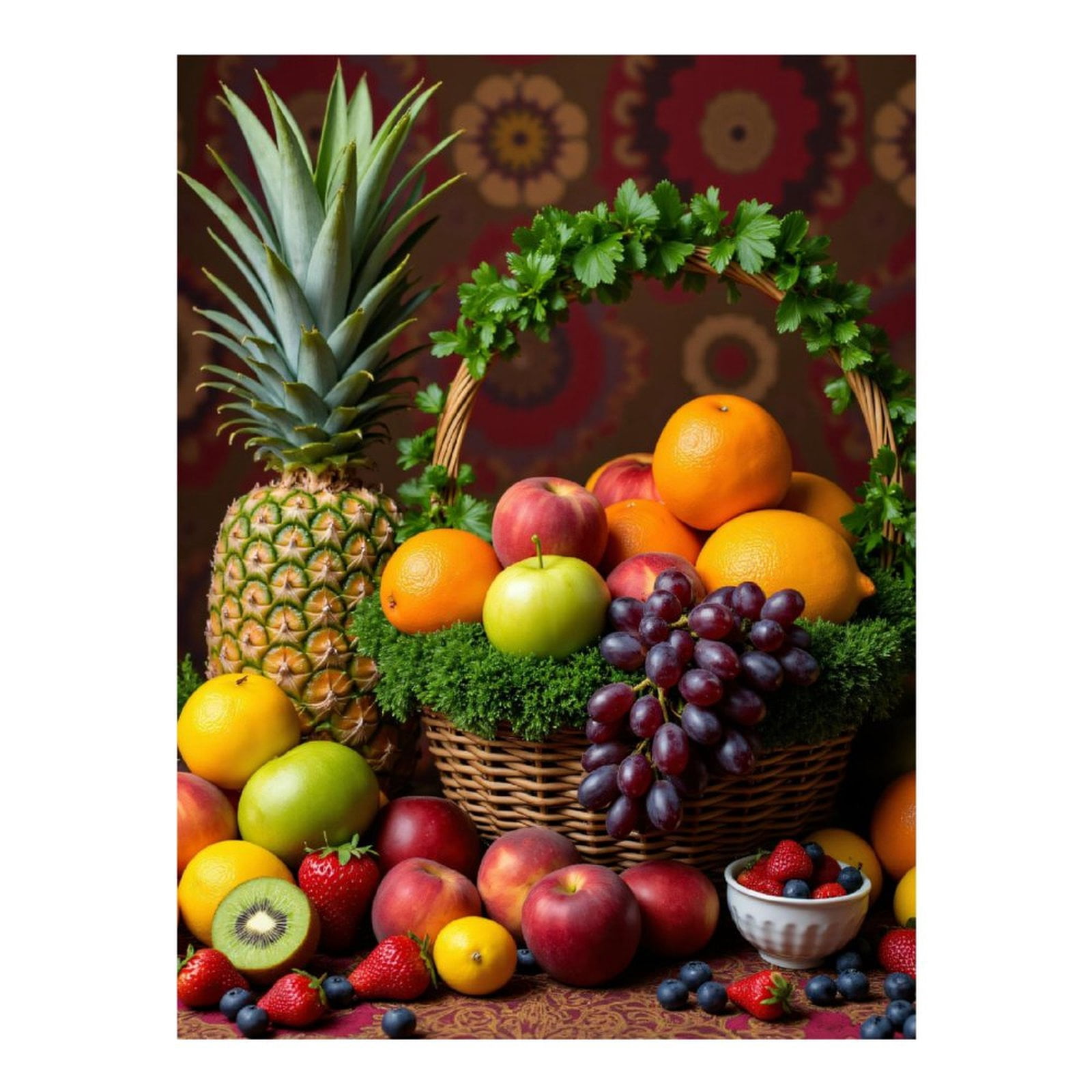 Diamond Art Kits for Adults - 5d Fruit Basket Display With Grapes ...