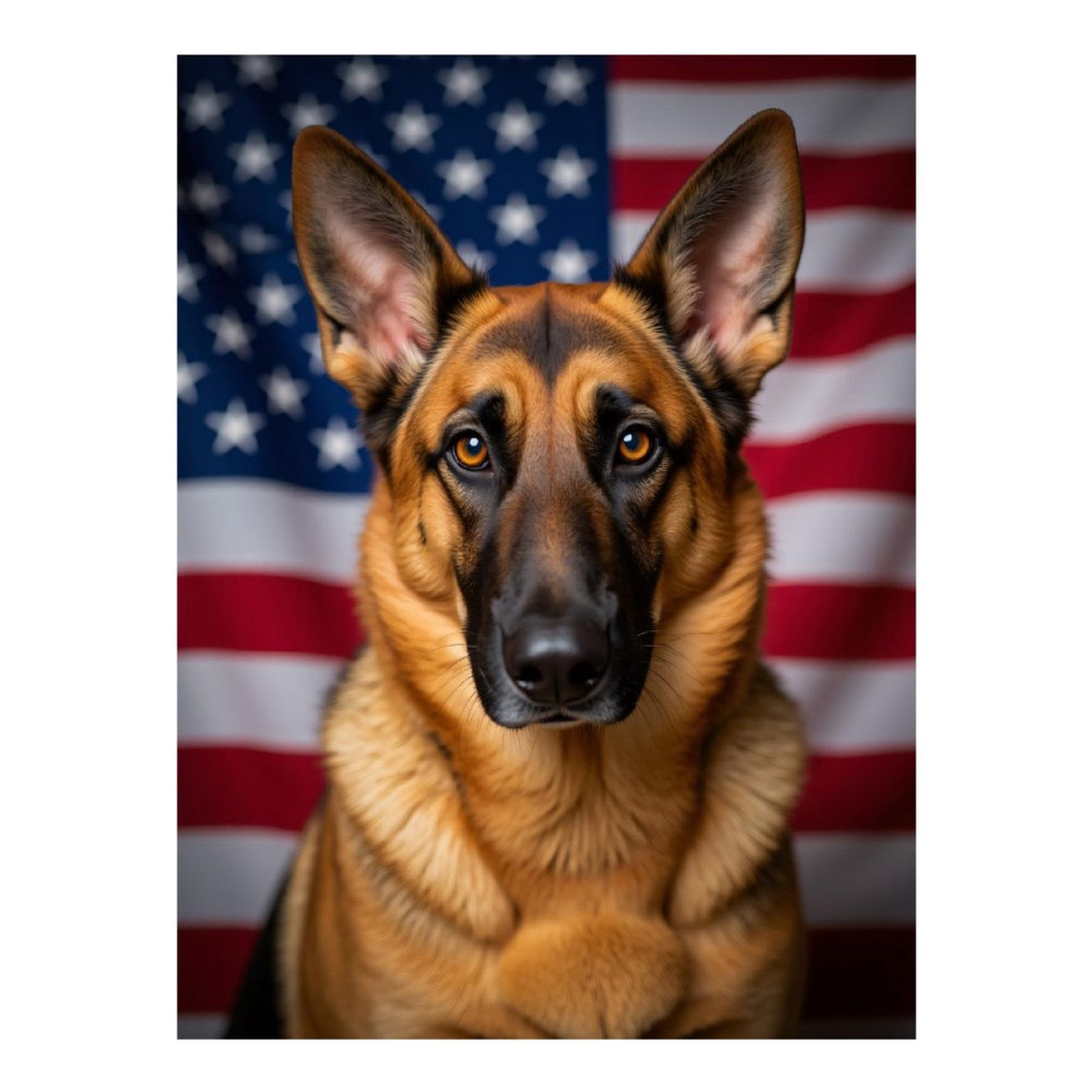 Diamond Art Kits for Adults - 5d German Shepherd American Flag Diamond ...