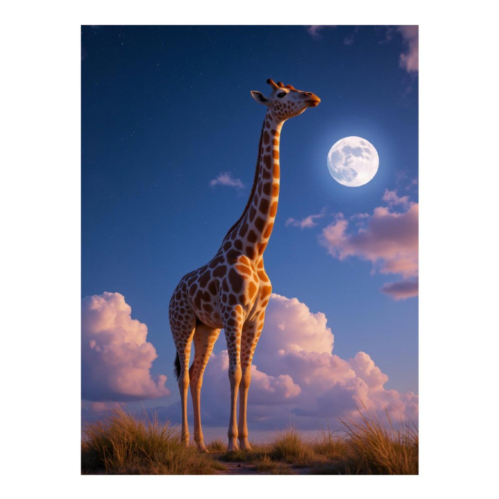 Diamond Art Kits for Adults - 5d Giraffe Moonlit Night Sky Scene ...