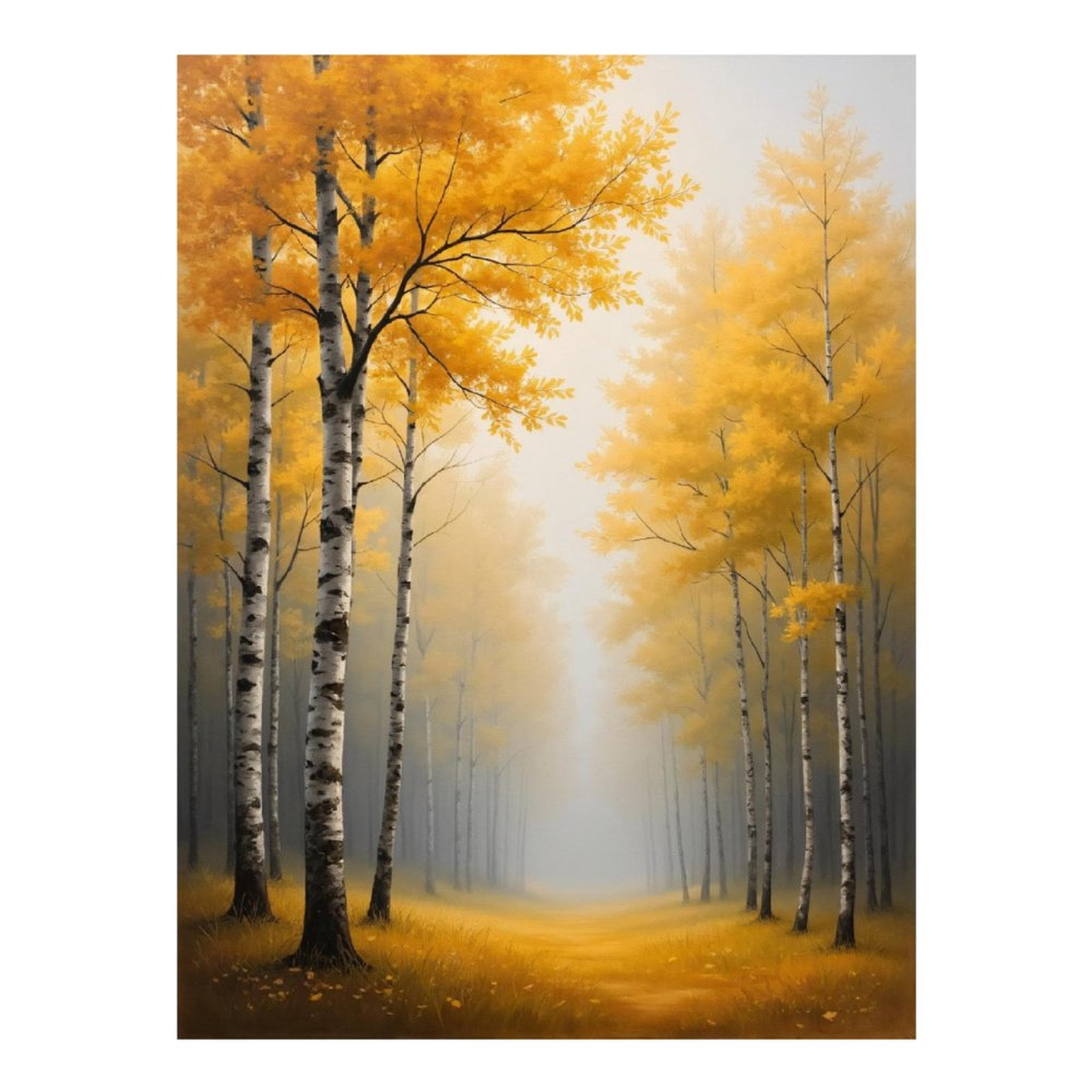 Diamond Art Kits for Adults - 5d Golden Autumn Birch Forest Path ...