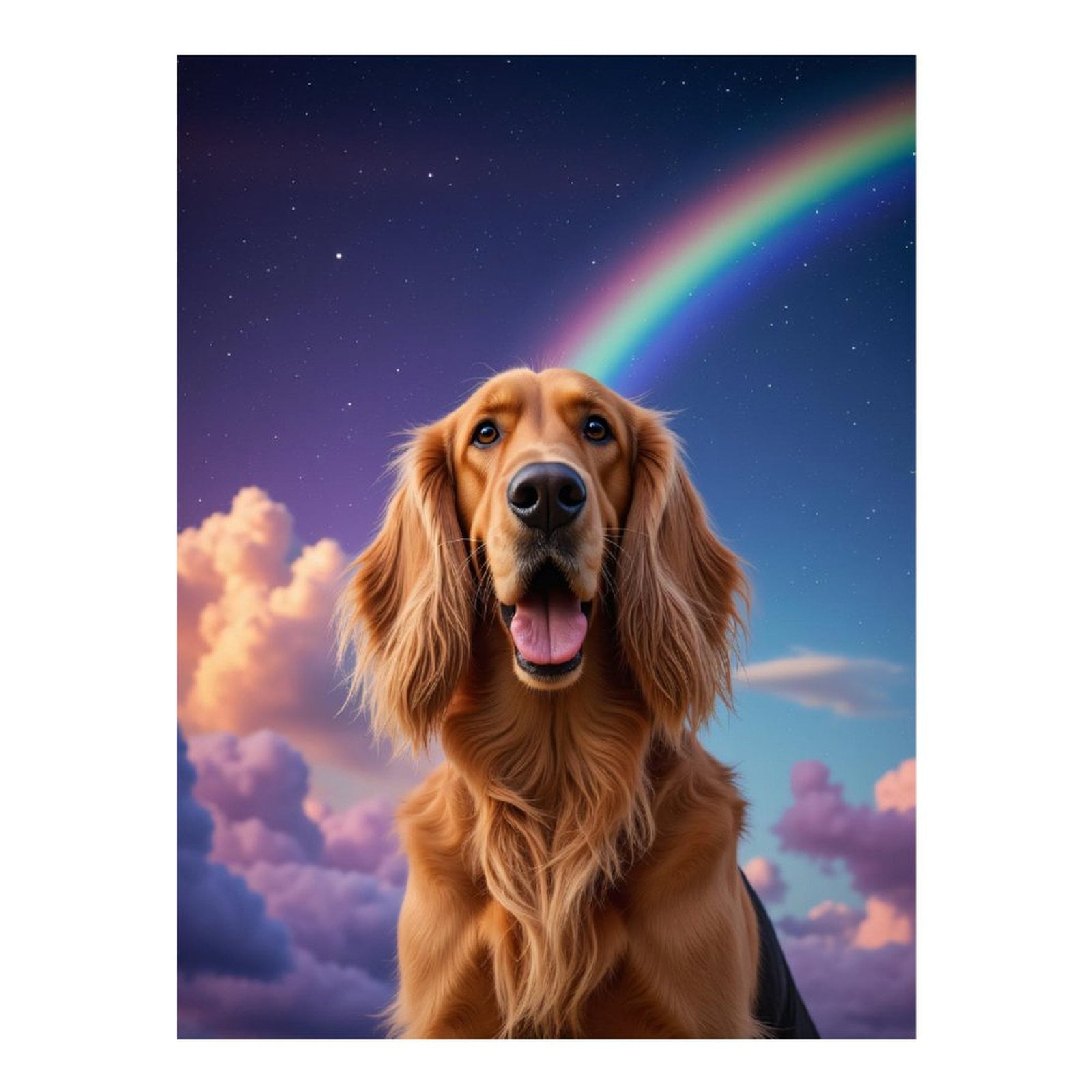 Diamond Art Kits for Adults - 5d Golden Retriever Under Starry Rainbow ...