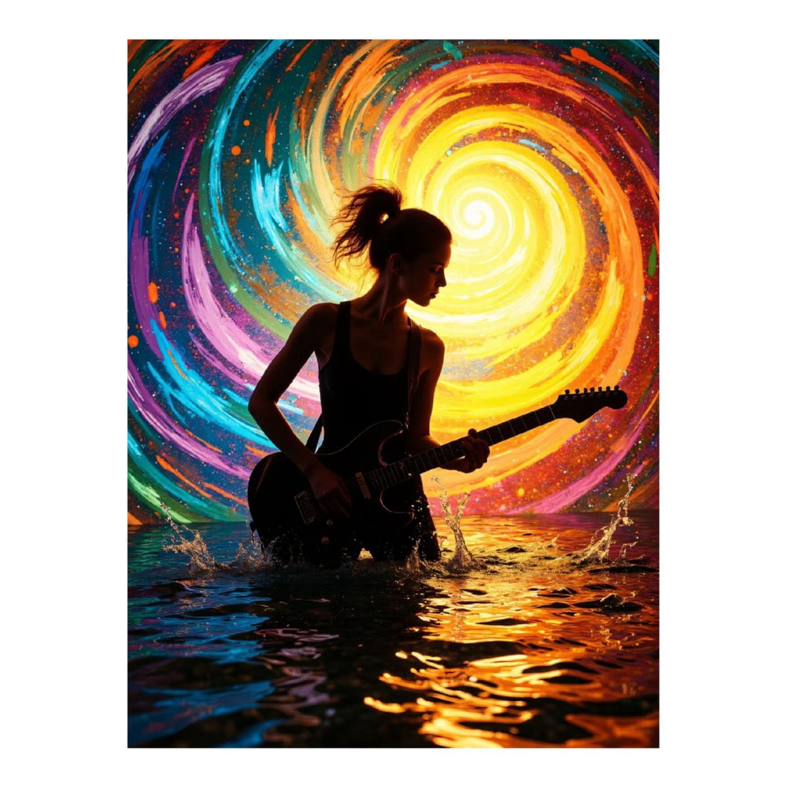 Diamond Art Kits for Adults - 5d Guitar Water Vortex Art Psychedelic ...