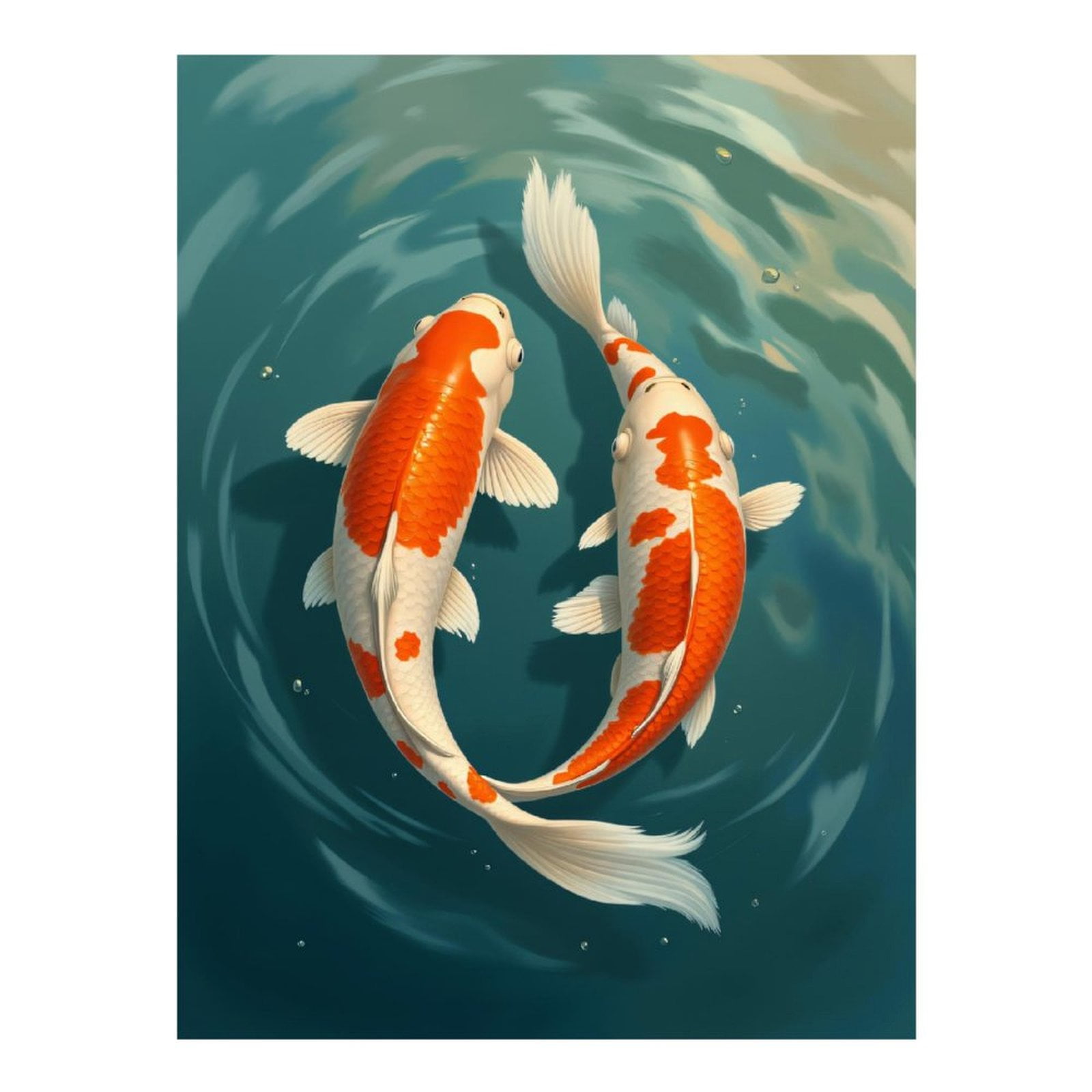 Diamond Art Kits for Adults - 5d Koi Fish Circular Motion Diamond ...