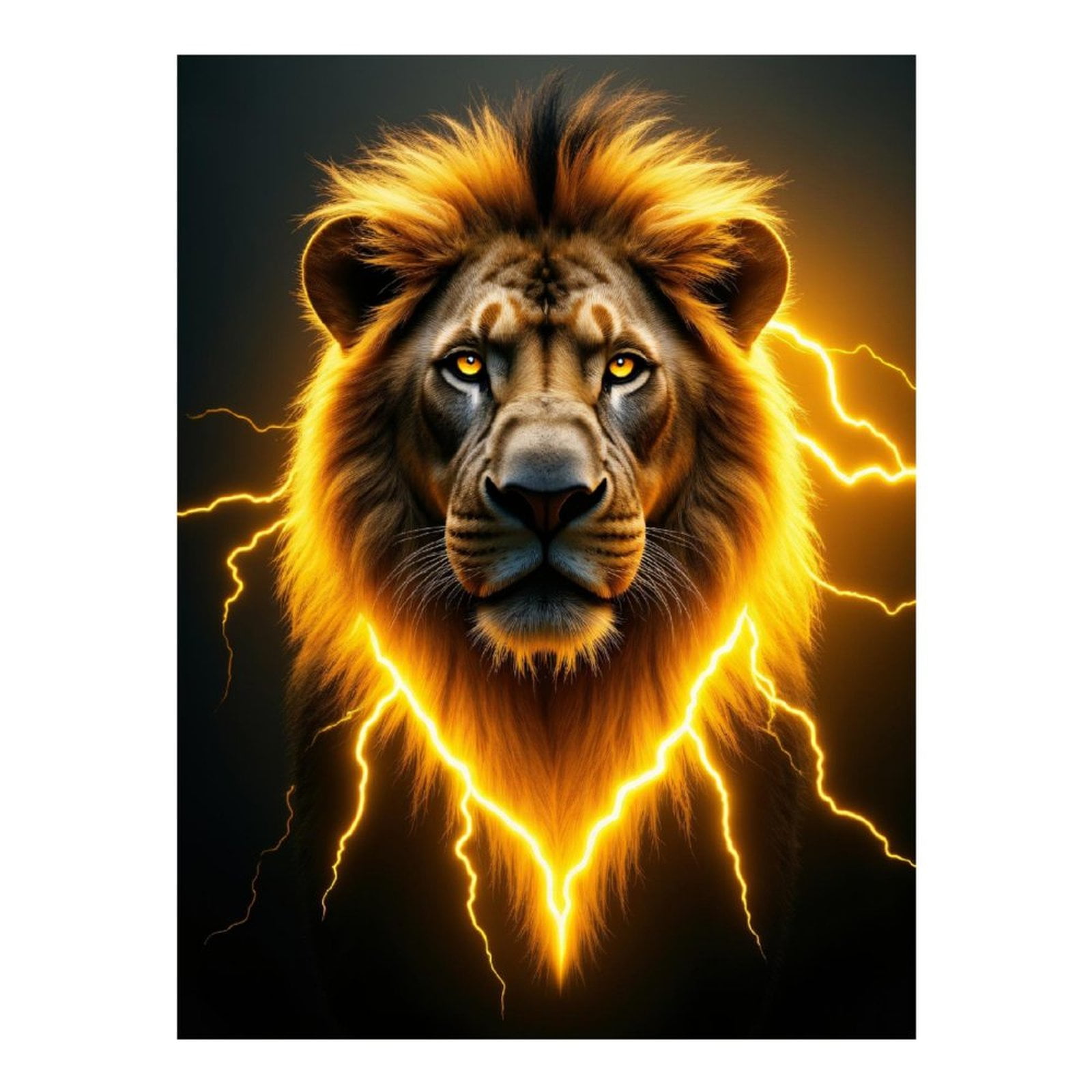 Diamond Art Kits for Adults - 5d Lion Electric Glow Mane Power Diamond ...