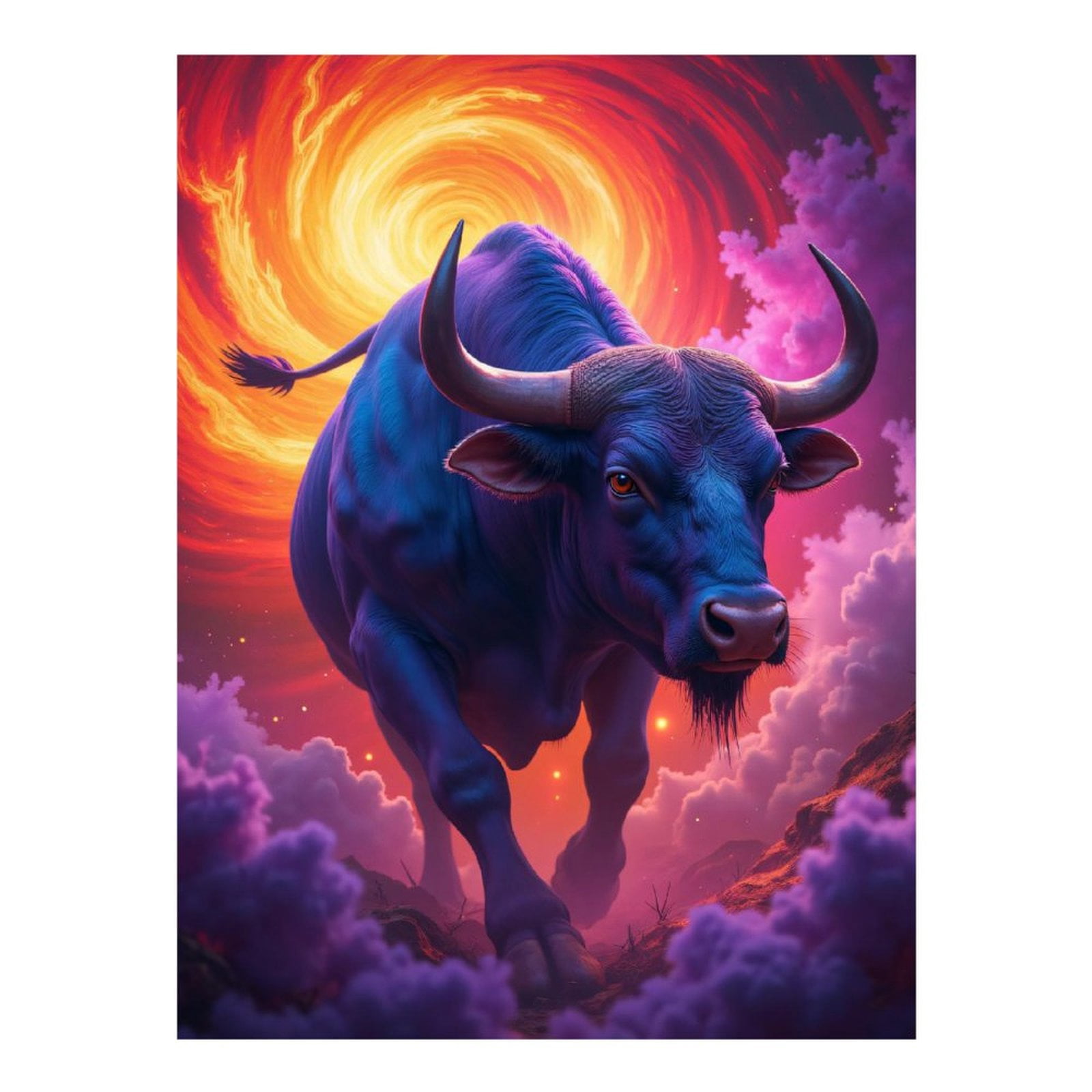 Diamond Art Kits for Adults - 5d Majestic Bull Celestial Vortex Diamond ...