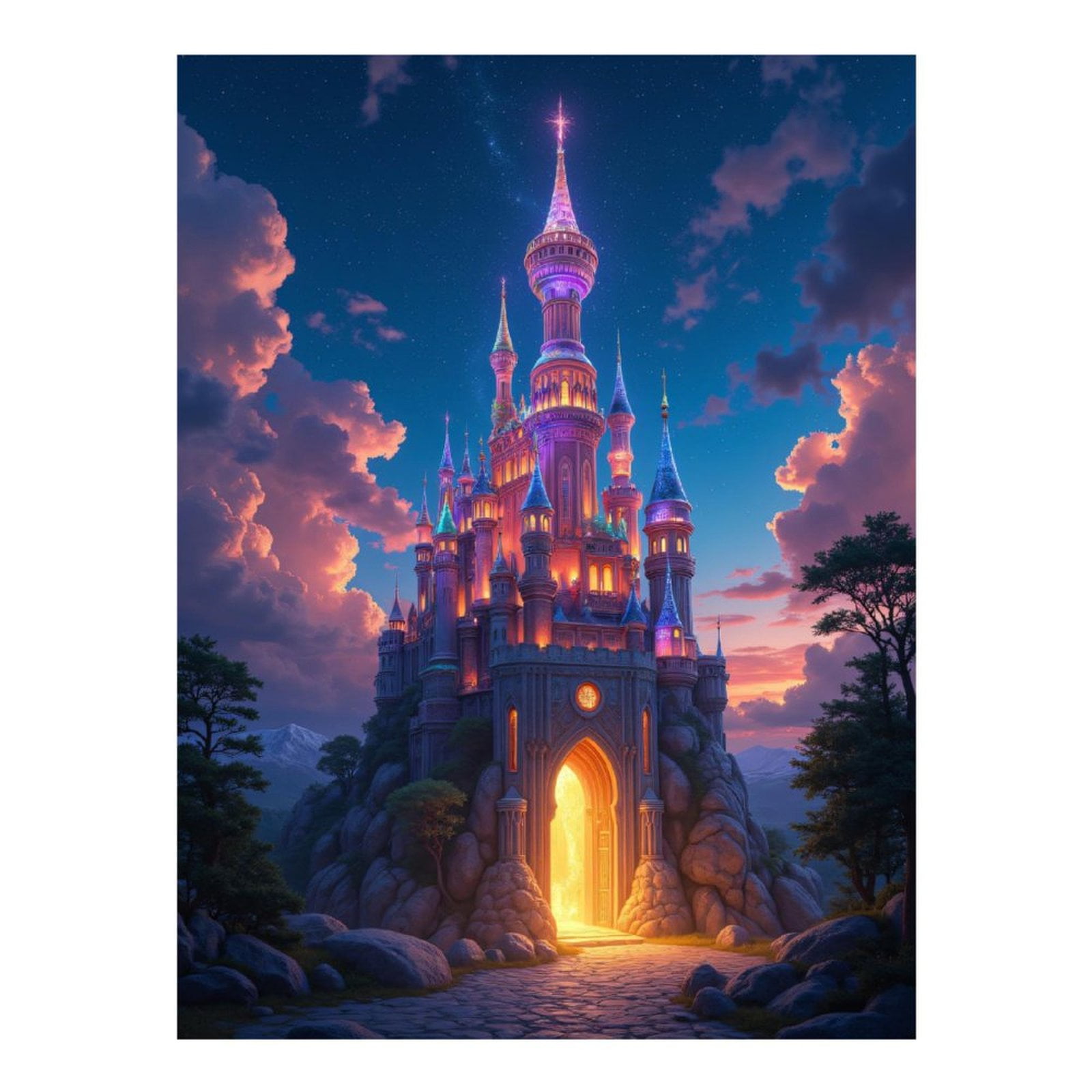 Diamond Art Kits for Adults - 5d Majestic Castle Glow Diamond Painting ...