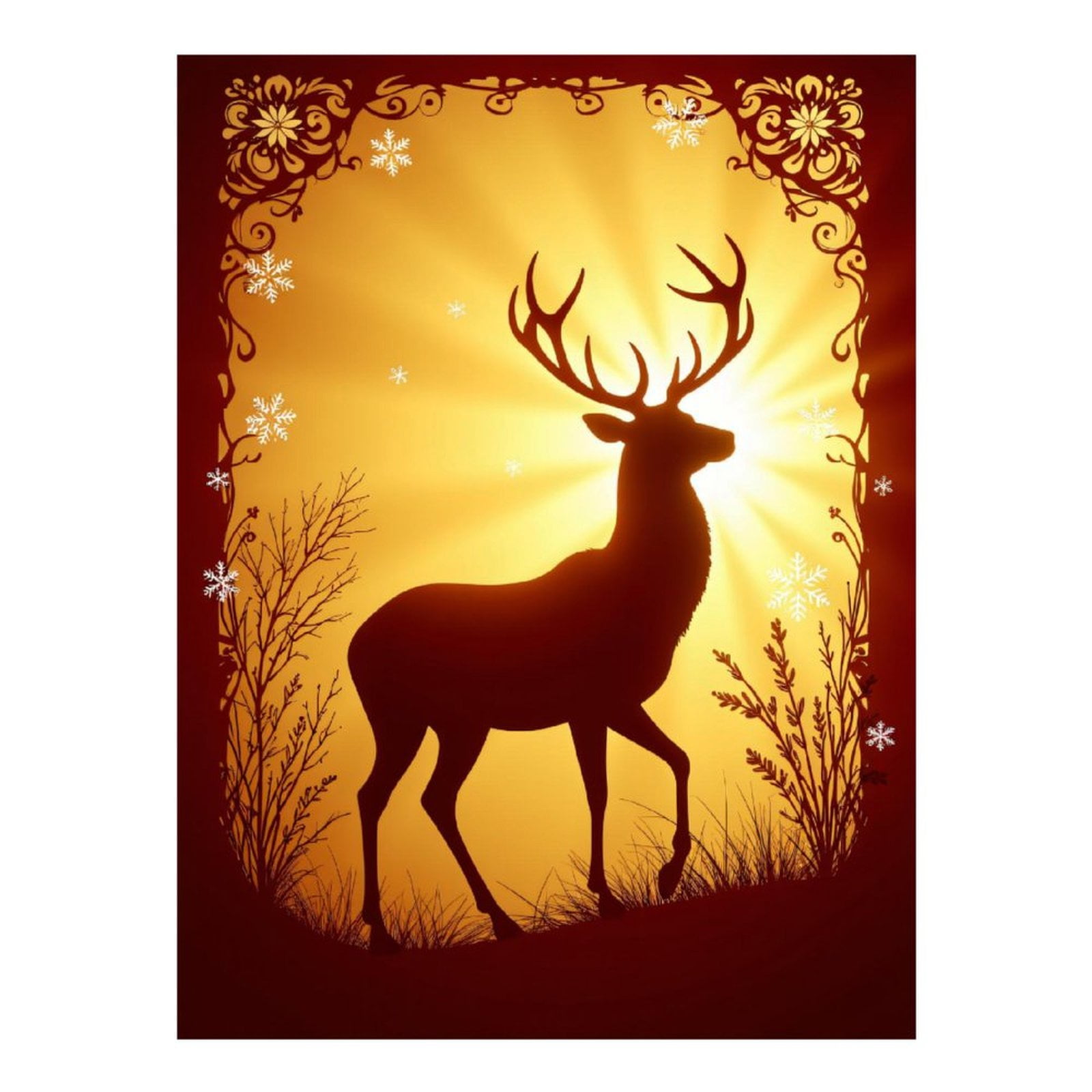 Diamond Art Kits for Adults - 5d Majestic Deer Silhouette Sunset Scene ...