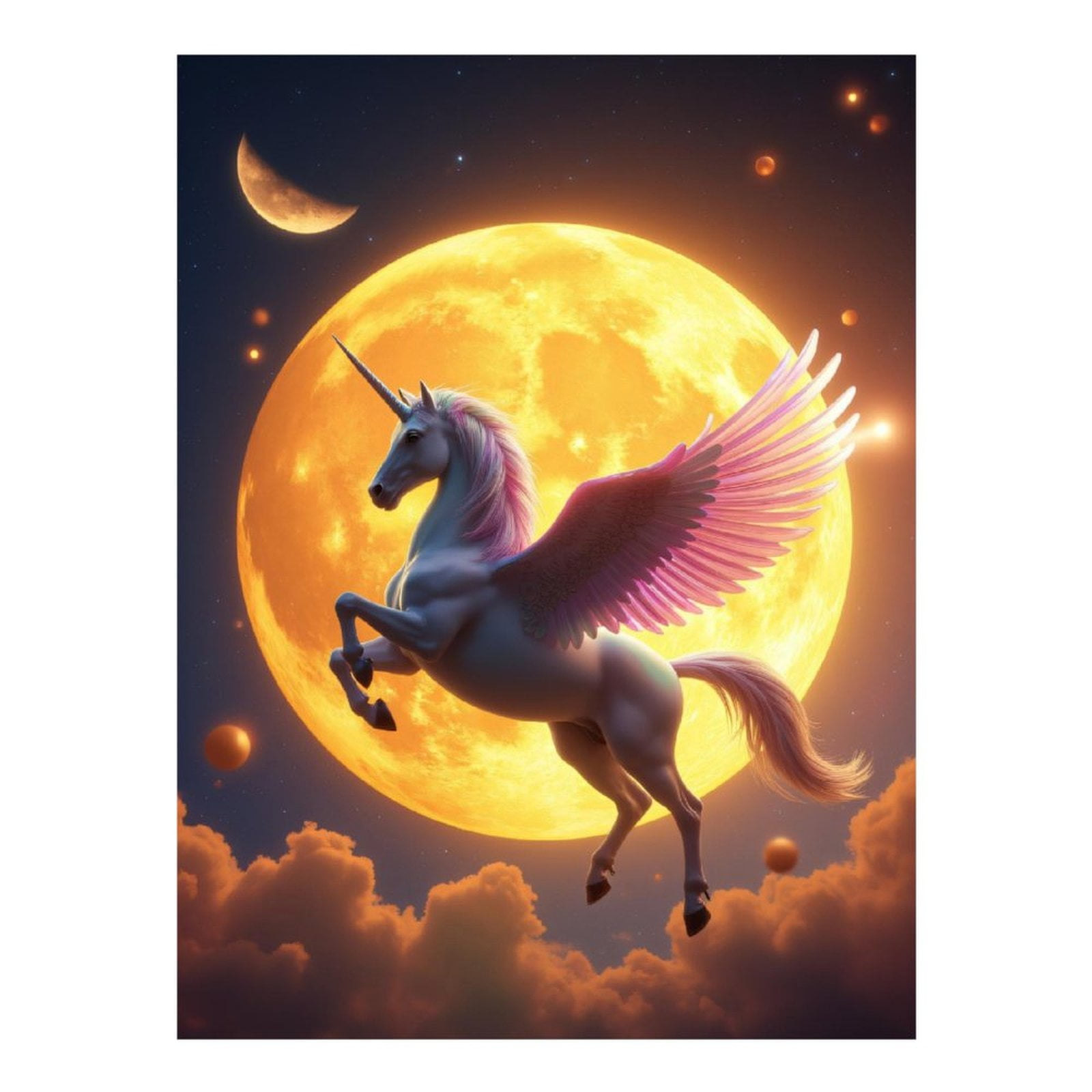 Diamond Art Kits for Adults - 5d Majestic Winged Creature Moonlit Night ...