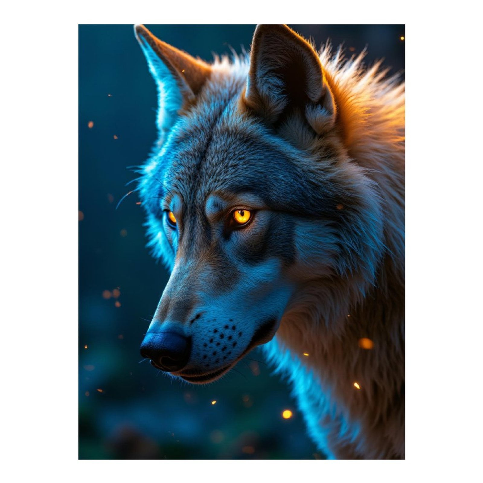 Diamond Art Kits for Adults - 5d Majestic Wolf Glowing Eyes Diamond ...