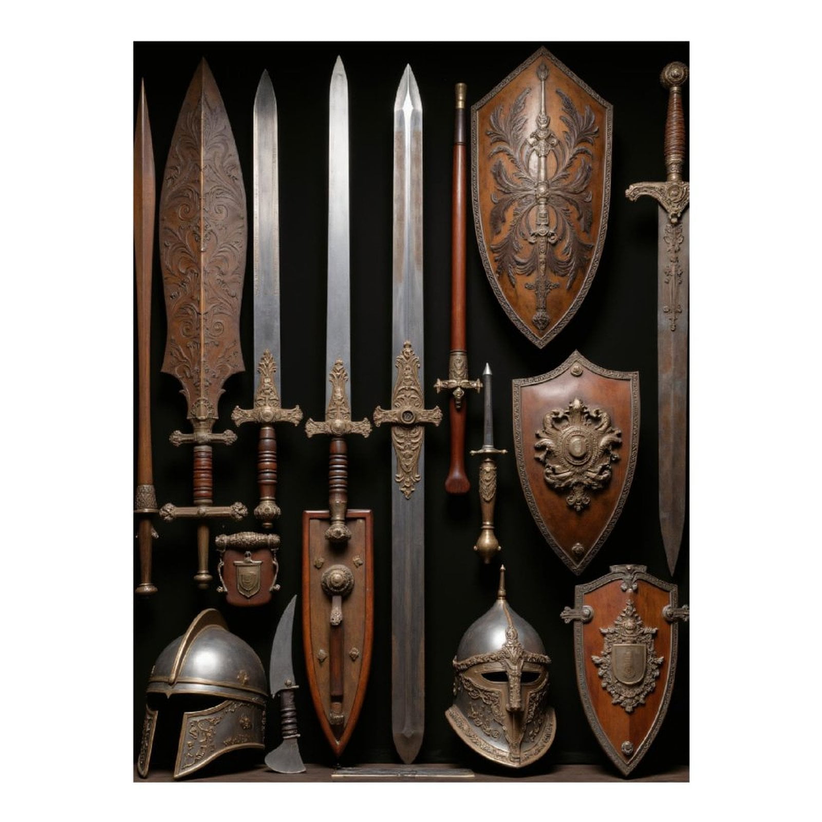 Diamond Art Kits for Adults - 5d Medieval Swords Shields Collection ...